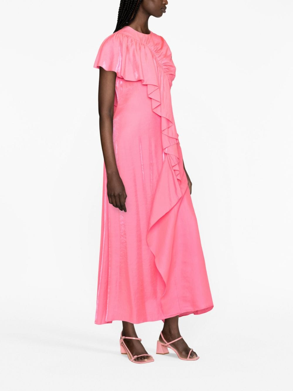 ulla johnson pink dress Ulla Johnson | Women's Freesia Gown in Red Pink Open Back Silk - Size 00 | Black Tie | Evening | Wedding Guest Dresses