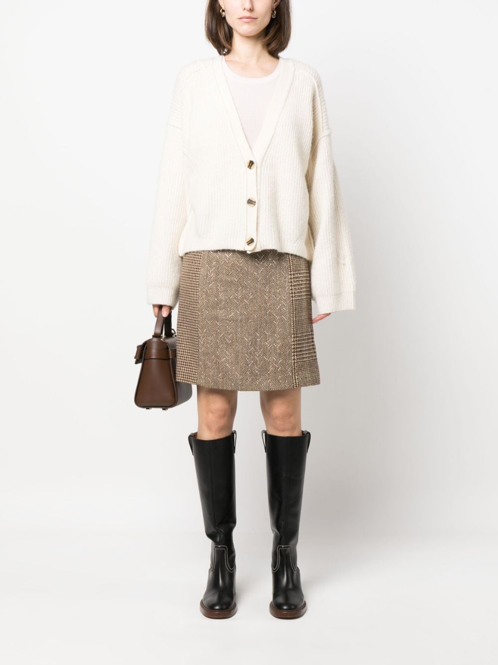 RALPH LAUREN Houndstooth-Pattern Straight Skirt