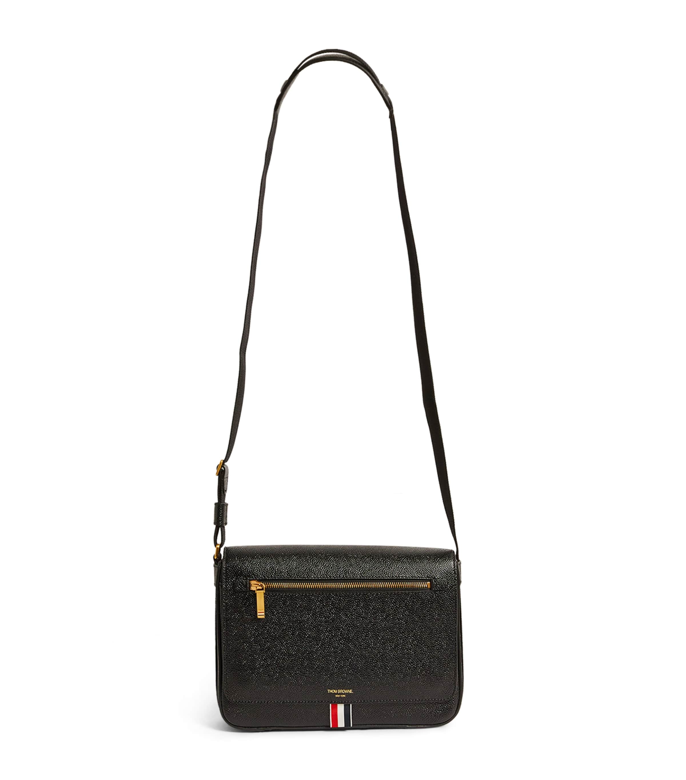 THOM BROWNE Pebbled Leather Reporter Bag