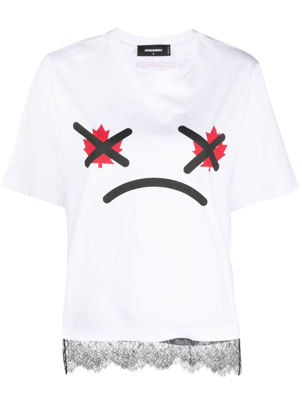DSQUARED2 DSQUARED2 Lace-Trim Graphic T-Shirt