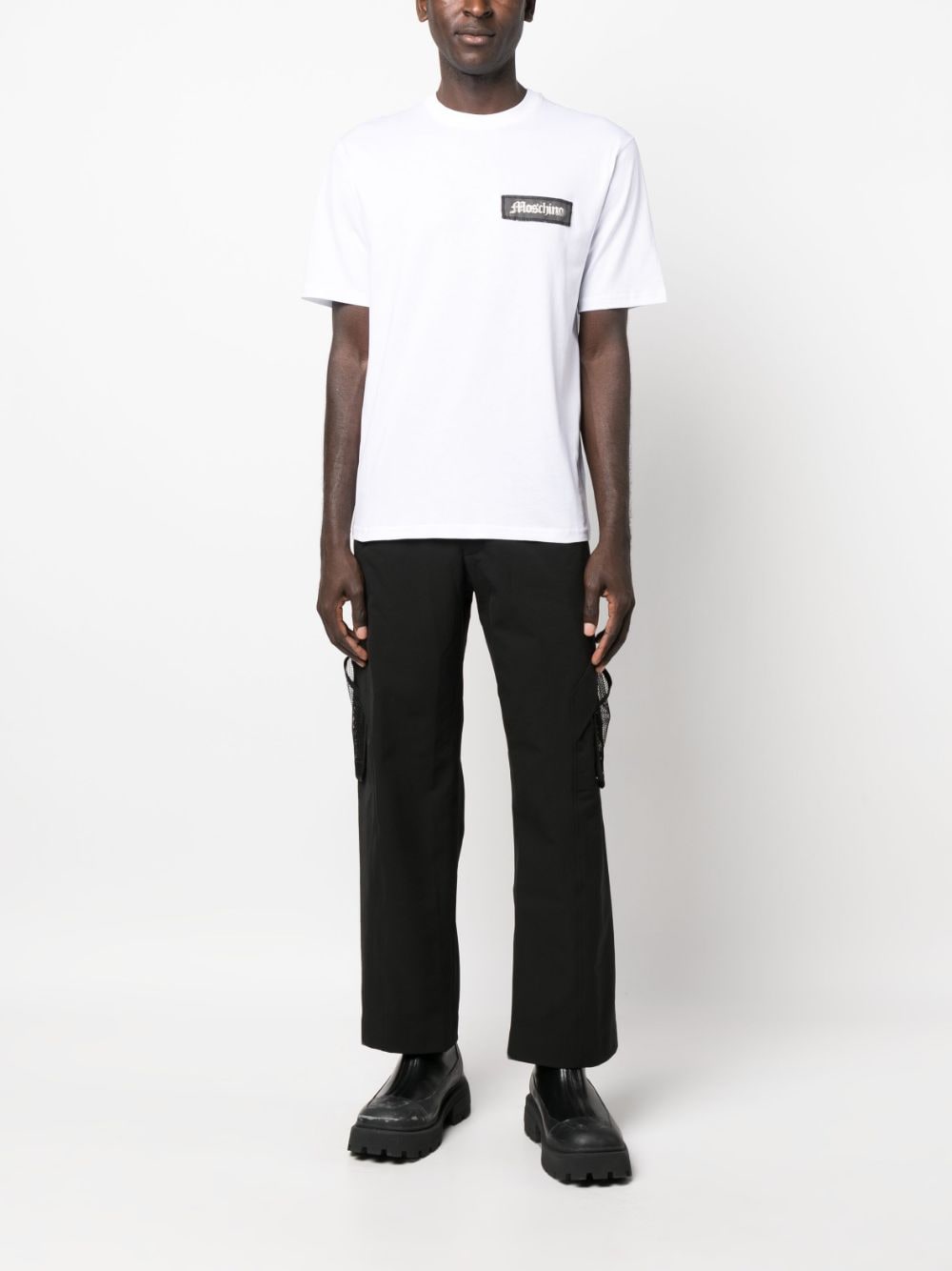 MOSCHINO logo-patch cotton t-shirt