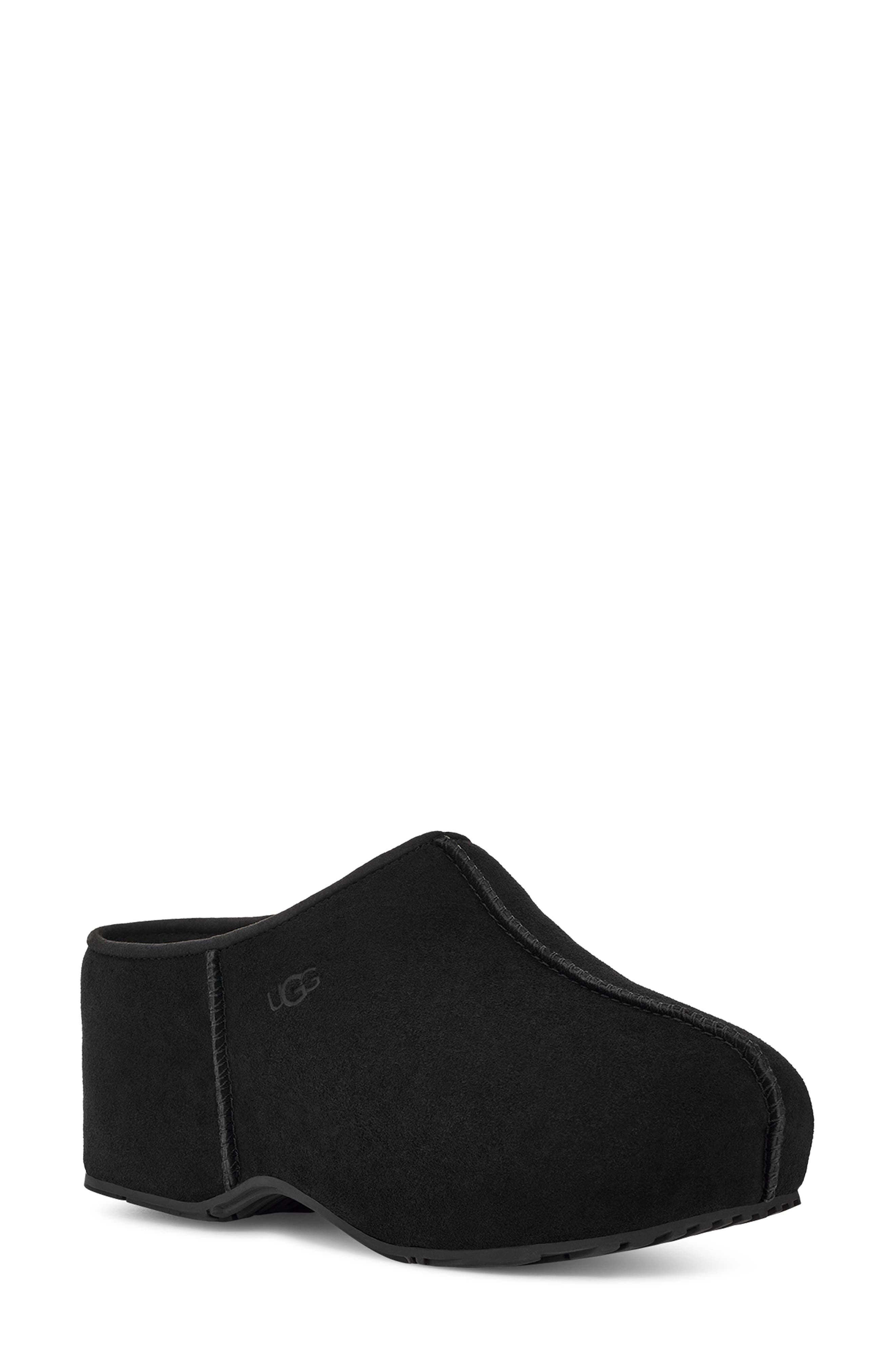 UGG Cottage Clog Slip On Shoes Black Suede Leather Women’s Size 8 Women main image 3