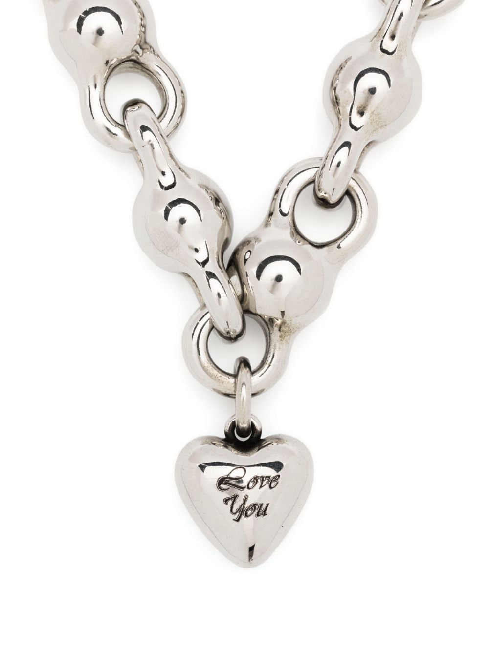 Acne Studios Chunky-chain Heart Necklace - Metallic | Editorialist