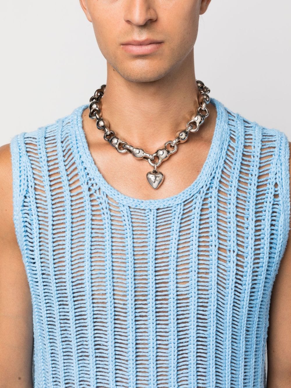 Acne Studios Chunky-chain Heart Necklace - Metallic | Editorialist
