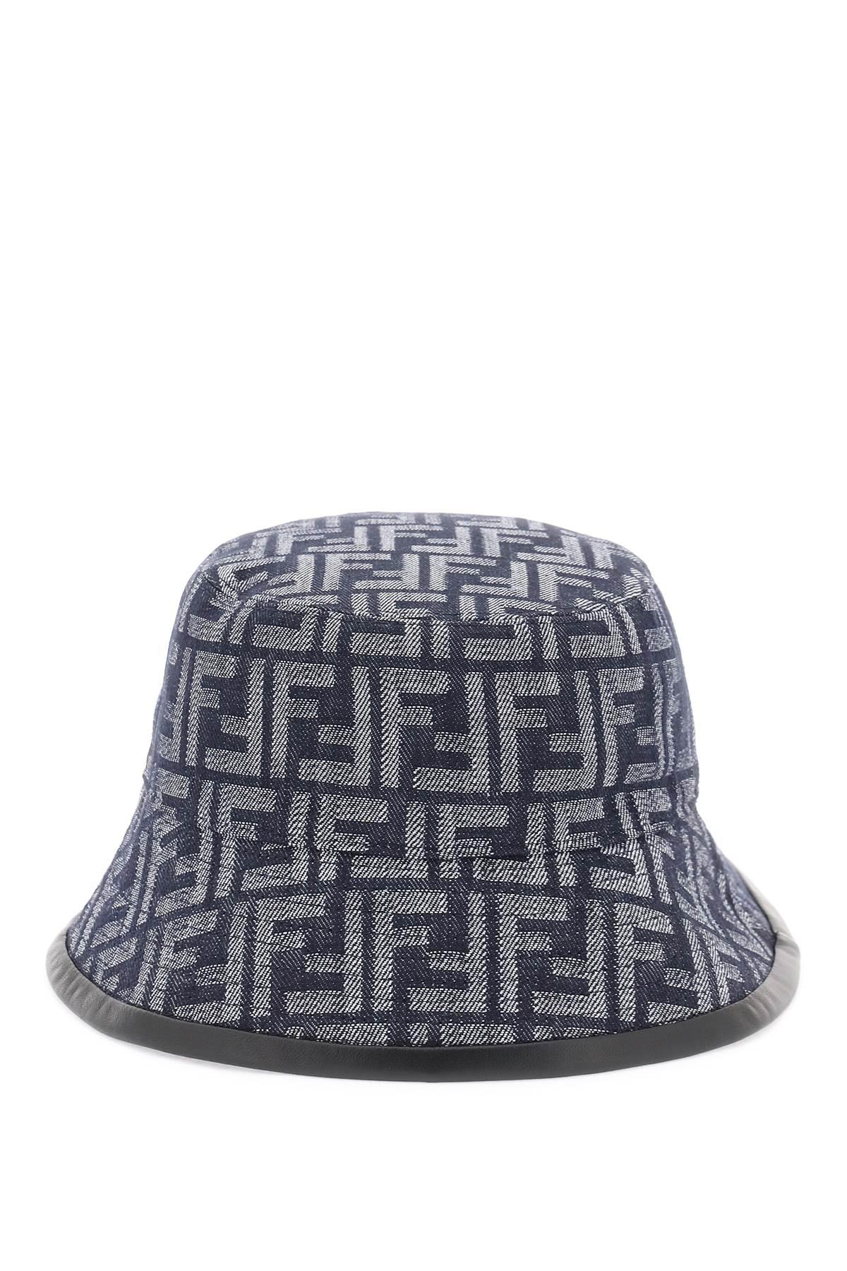 FENDI hat bucket hat bob hat monster Mesh Summer Hat paper gray/blue Fendi Bucket Summer Sun Hat Grey Cotton FF | Watches Prime main image 2