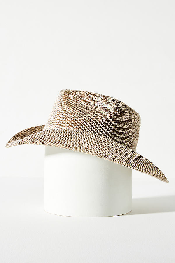 new Anthropologie [by C.C.] ? Sparkle Straw Cowboy Hat ? Medium Pink ?UPF 50+ Cow Print Cowboy Hat Women\ main image 3