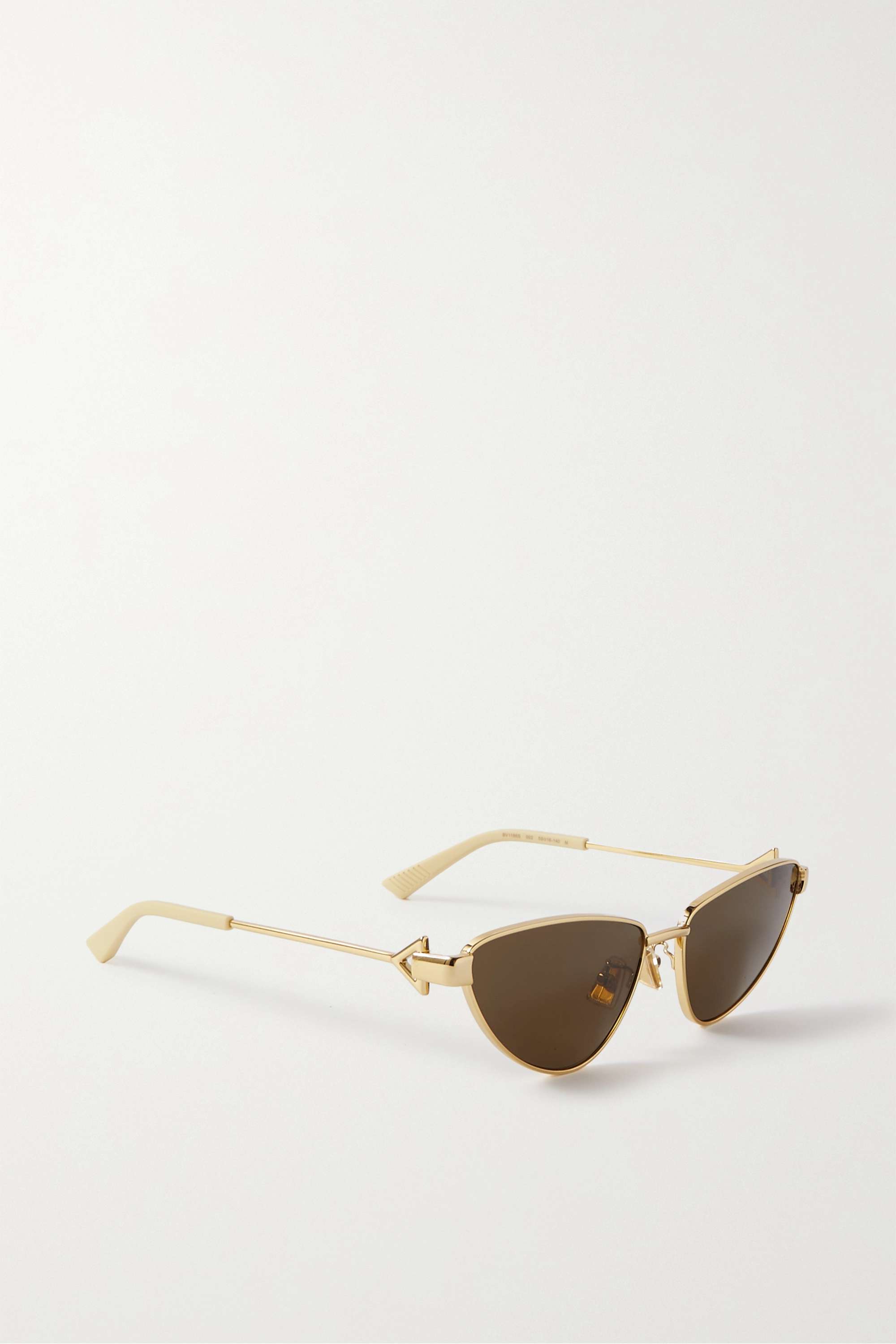 Bottega Veneta Cream Cat-Eye Sunglasses with Gold Trim BOTTEGA VENETA EYEWEAR Cat-eye acetate and gold-tone  main image 2