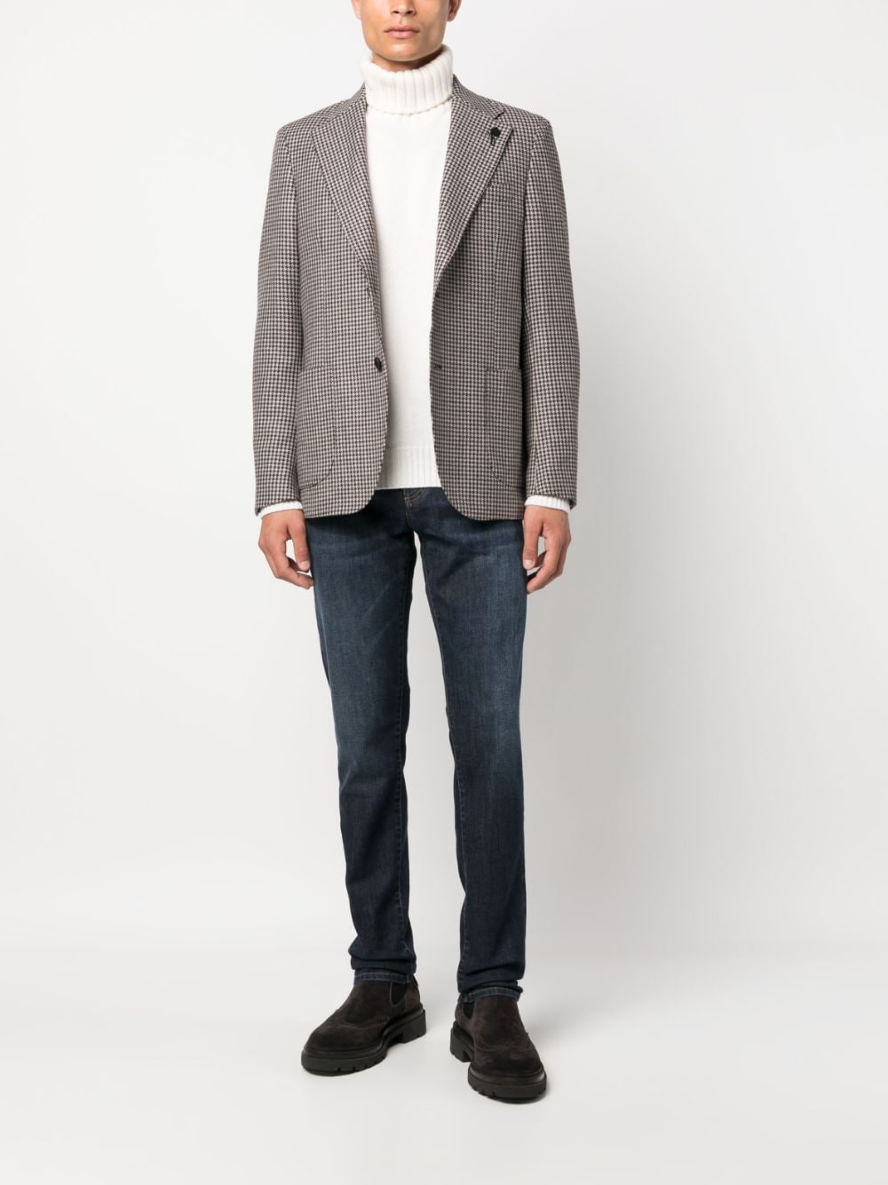 LARDINI Lardini Houndstooth Wool Blazer