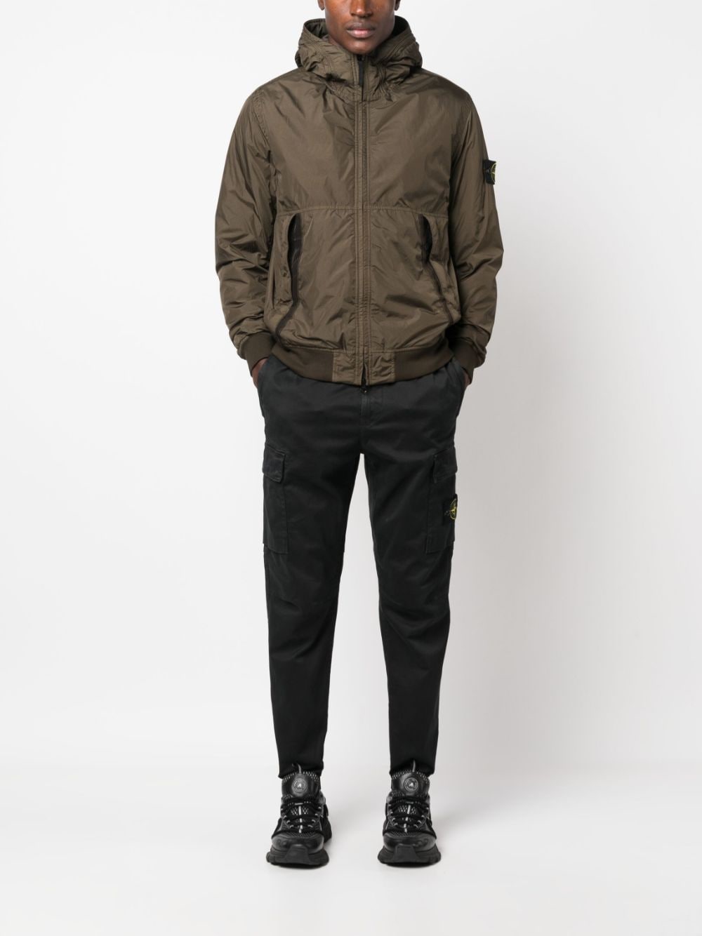 STONE ISLAND Compass-Patch Zip-Up Jacket