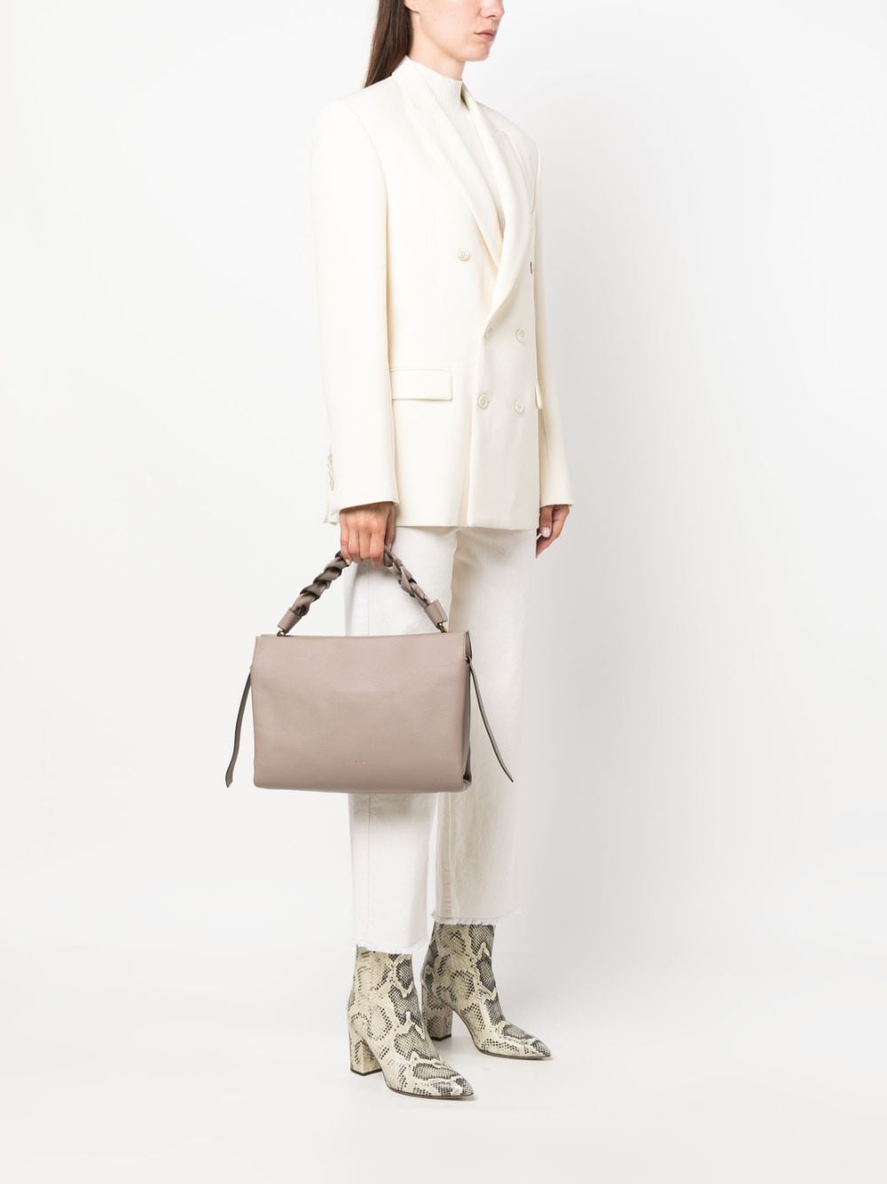 COCCINELLE logo-print leather tote bag