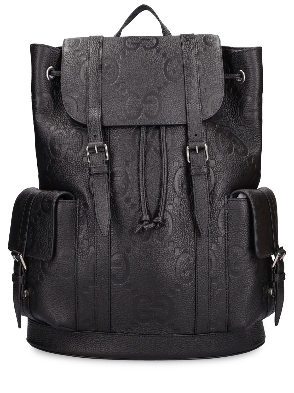 Gucci Jumbo Gg Leather Backpack - Black | Editorialist