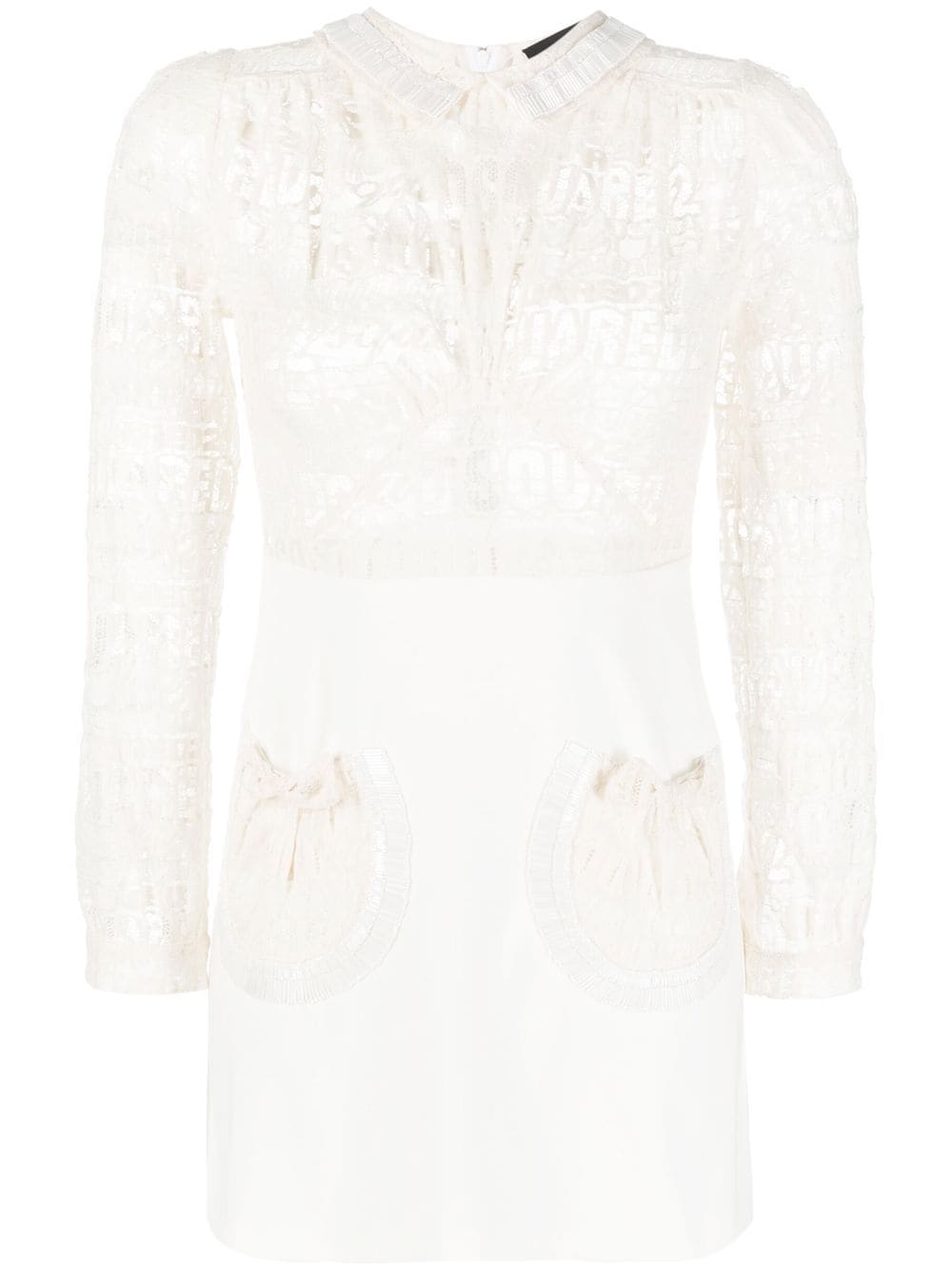 DSQUARED2 DSQUARED2 Logo Lace Long Sleeve Minidress