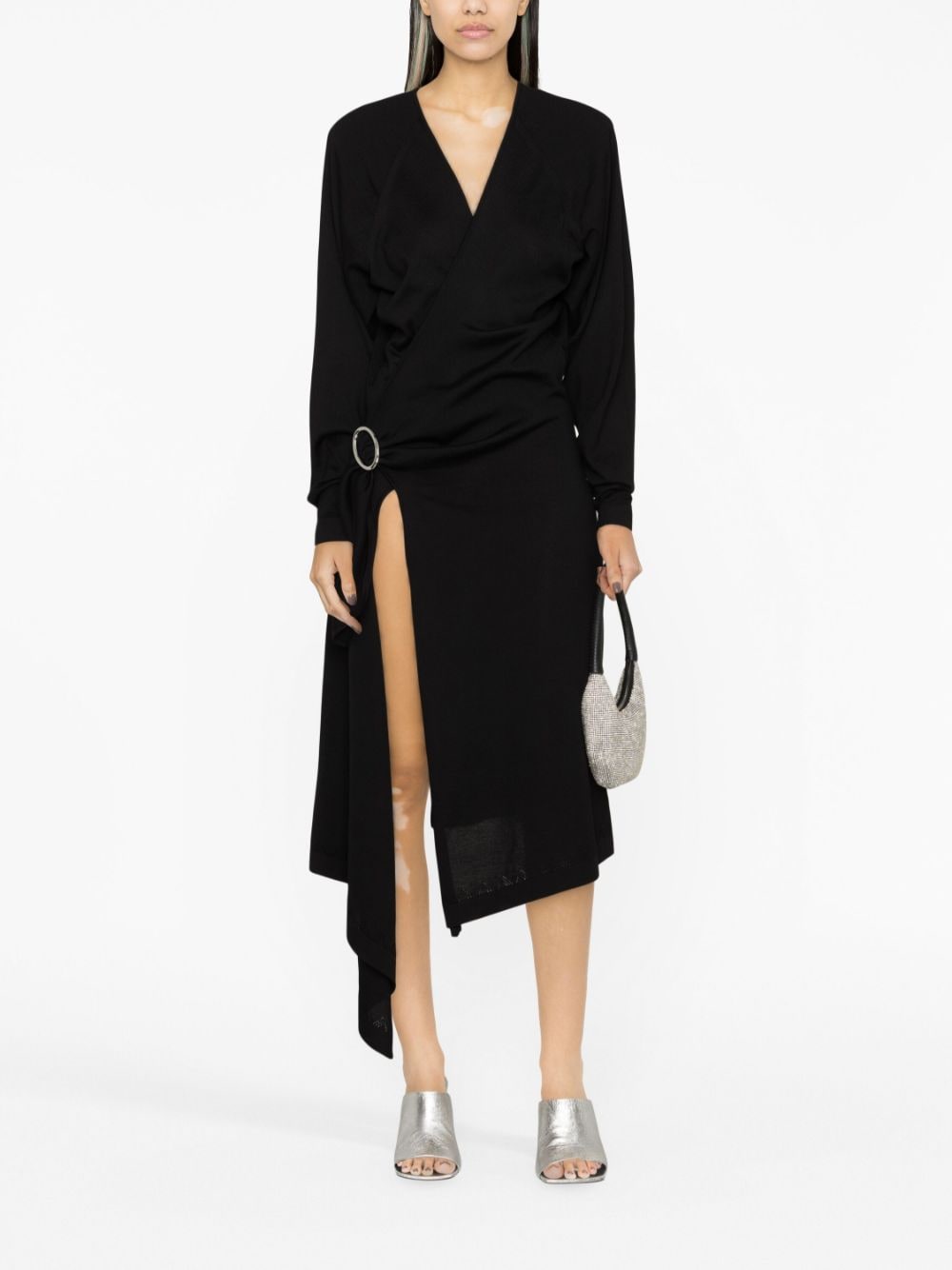ATTICO The Attico Front-Slit Wrap Dress