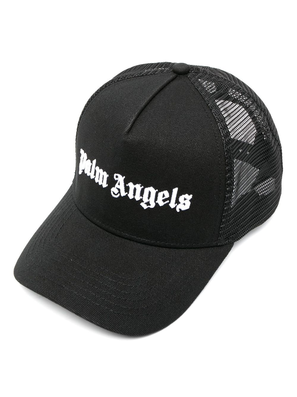 Palm Angels Logo-Print Trucker Cap - Black | Editorialist