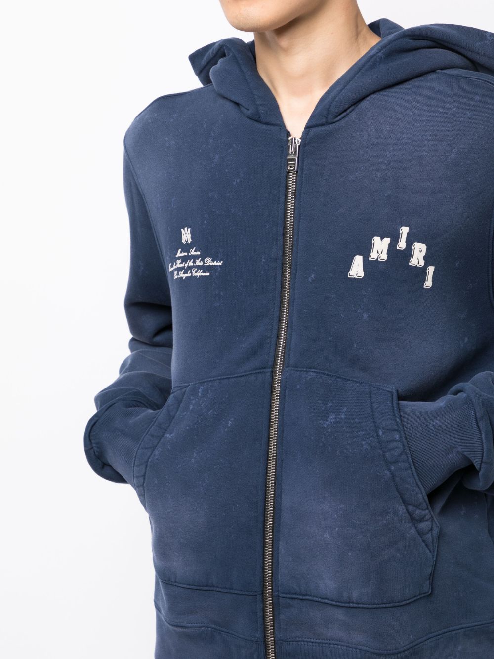Amiri Vintage Collegiate Zip Hoodie In Blue - 30% Off | Editorialist
