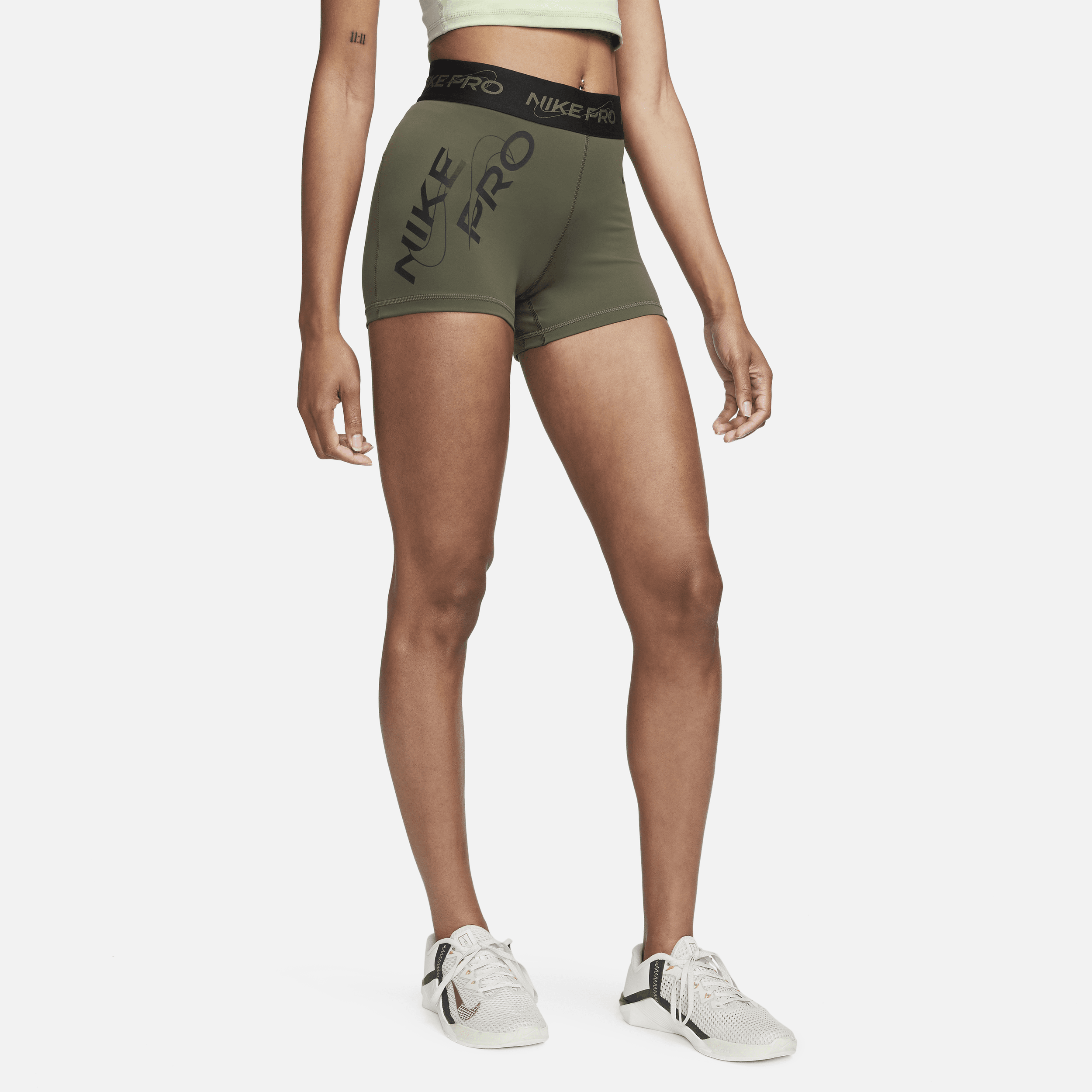 olive green nike shorts womens