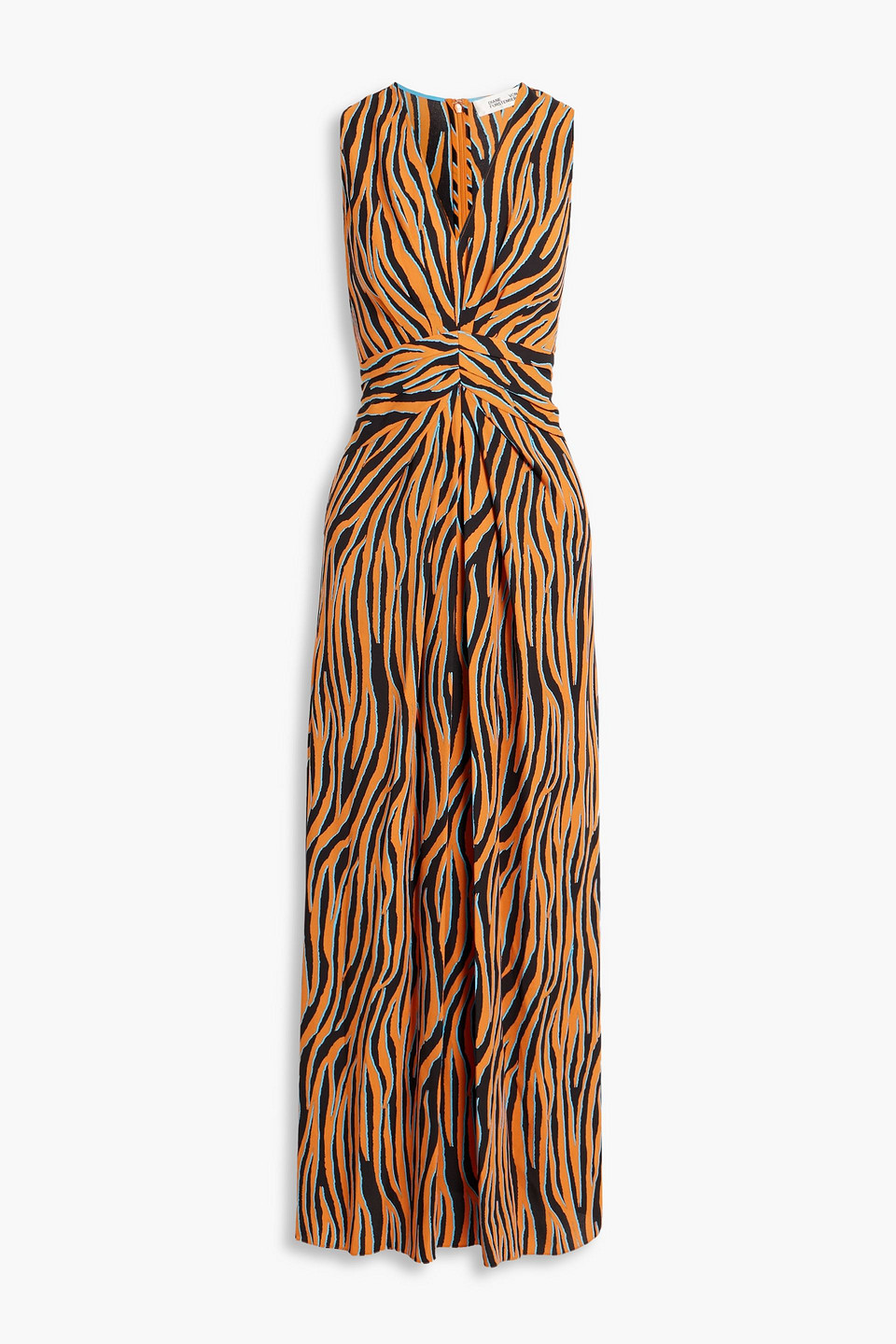 Diane Von Furstenberg Ace Zebra-Print Maxi Dress In Orange - 85% Off |  Editorialist