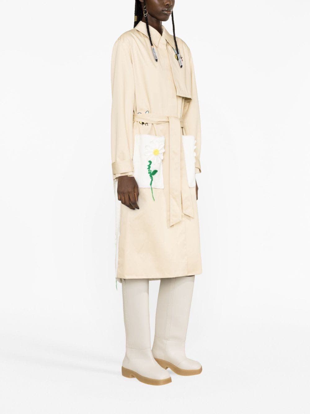 Mira Mikati X Javier Calleja Belted Trench Coat In Neutrals - 50