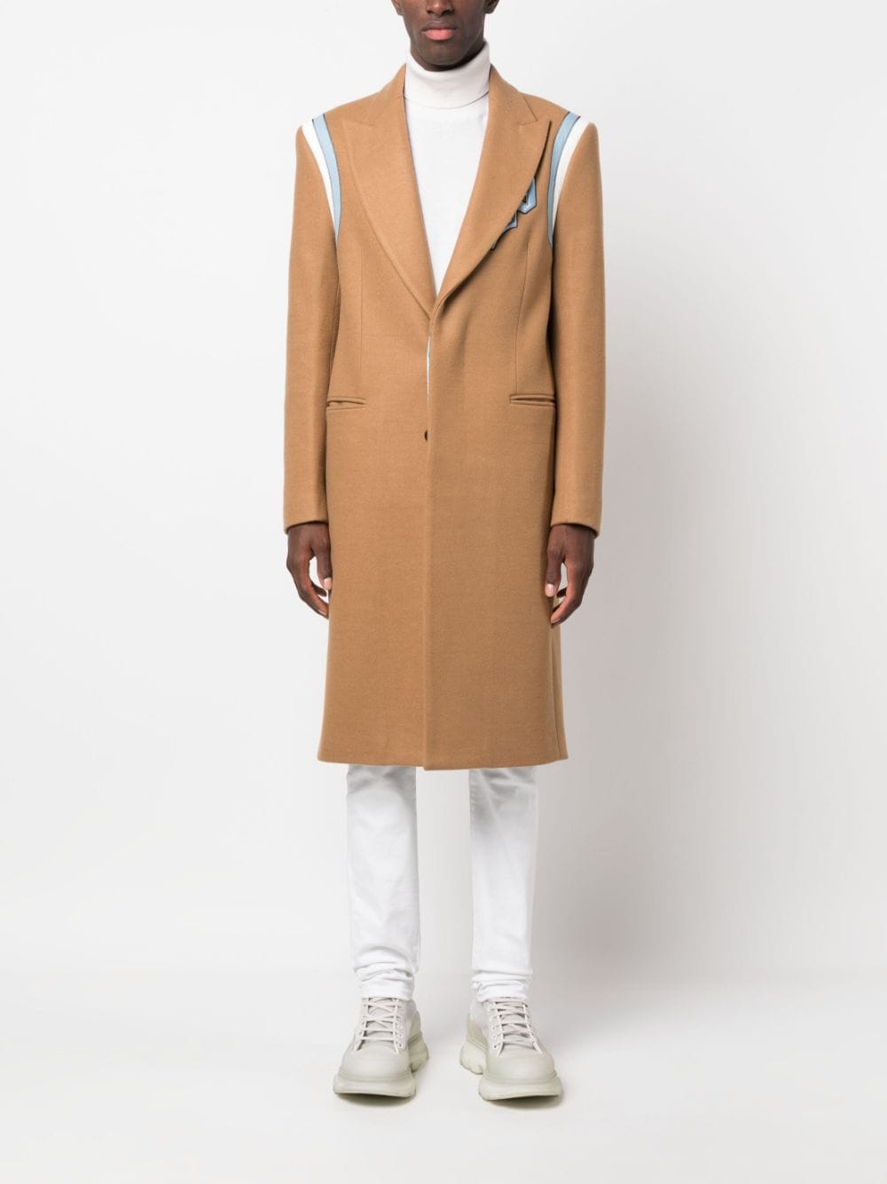 PHILIPP PLEIN Philipp Plein Logo-Patch Single-Breasted Coat