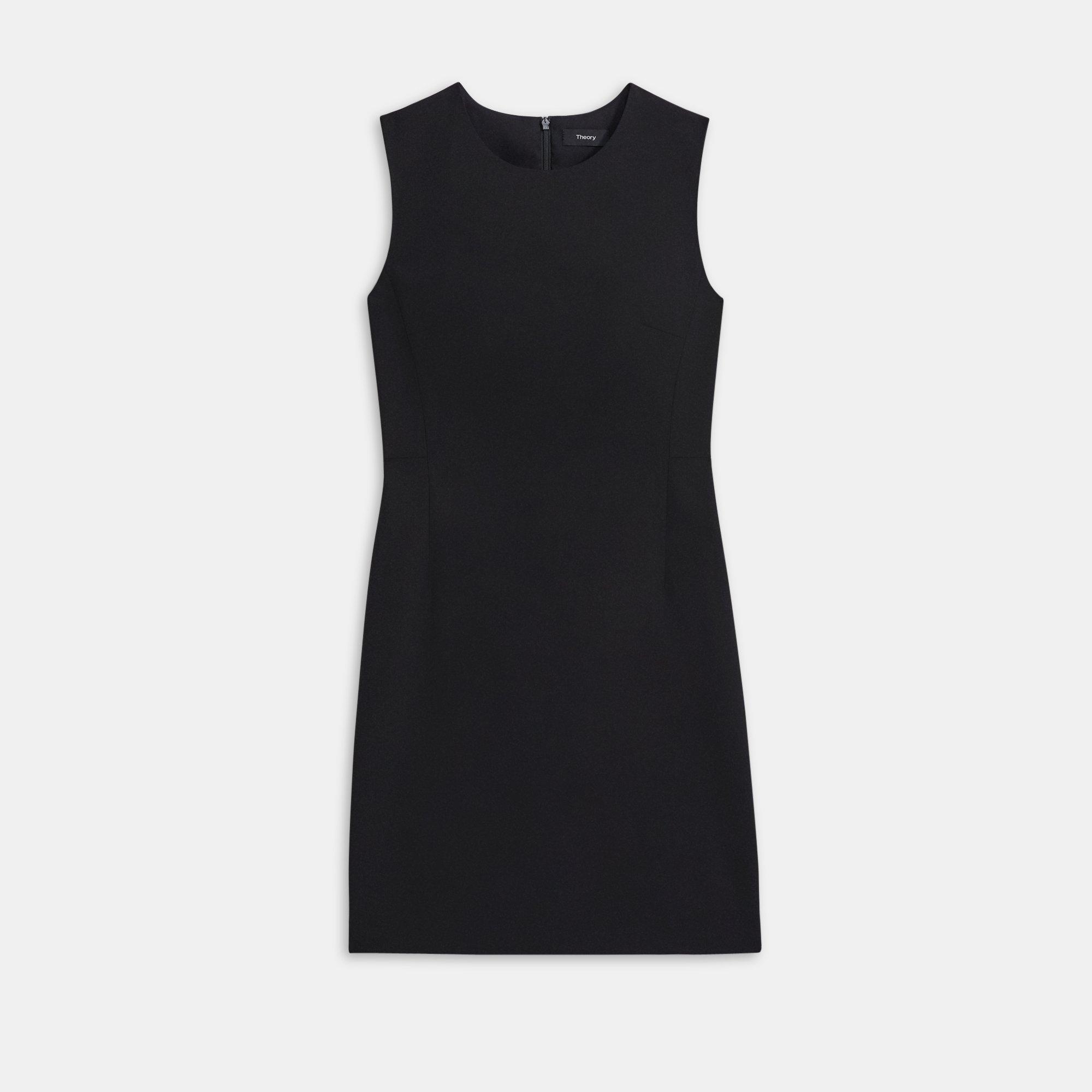 slim fit dress slacks Kalle Merino Wool Fitted Dress - Black – Kalle Ponte Tank Dress main image 1