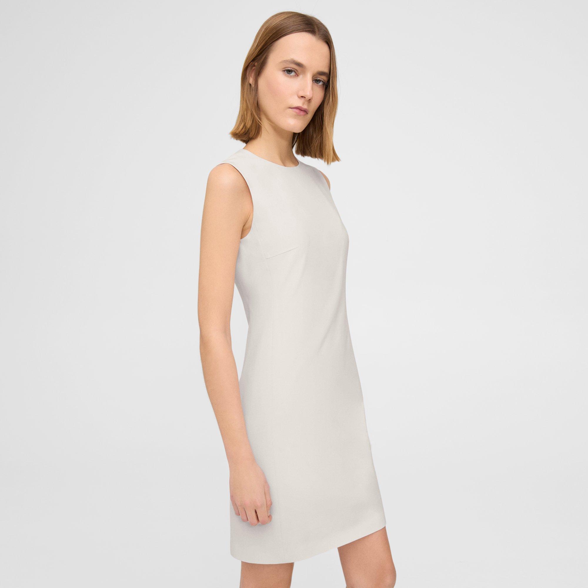 sleeveless fitted dress in good wool Theory Women's Short-Sleeved Fitted Dress