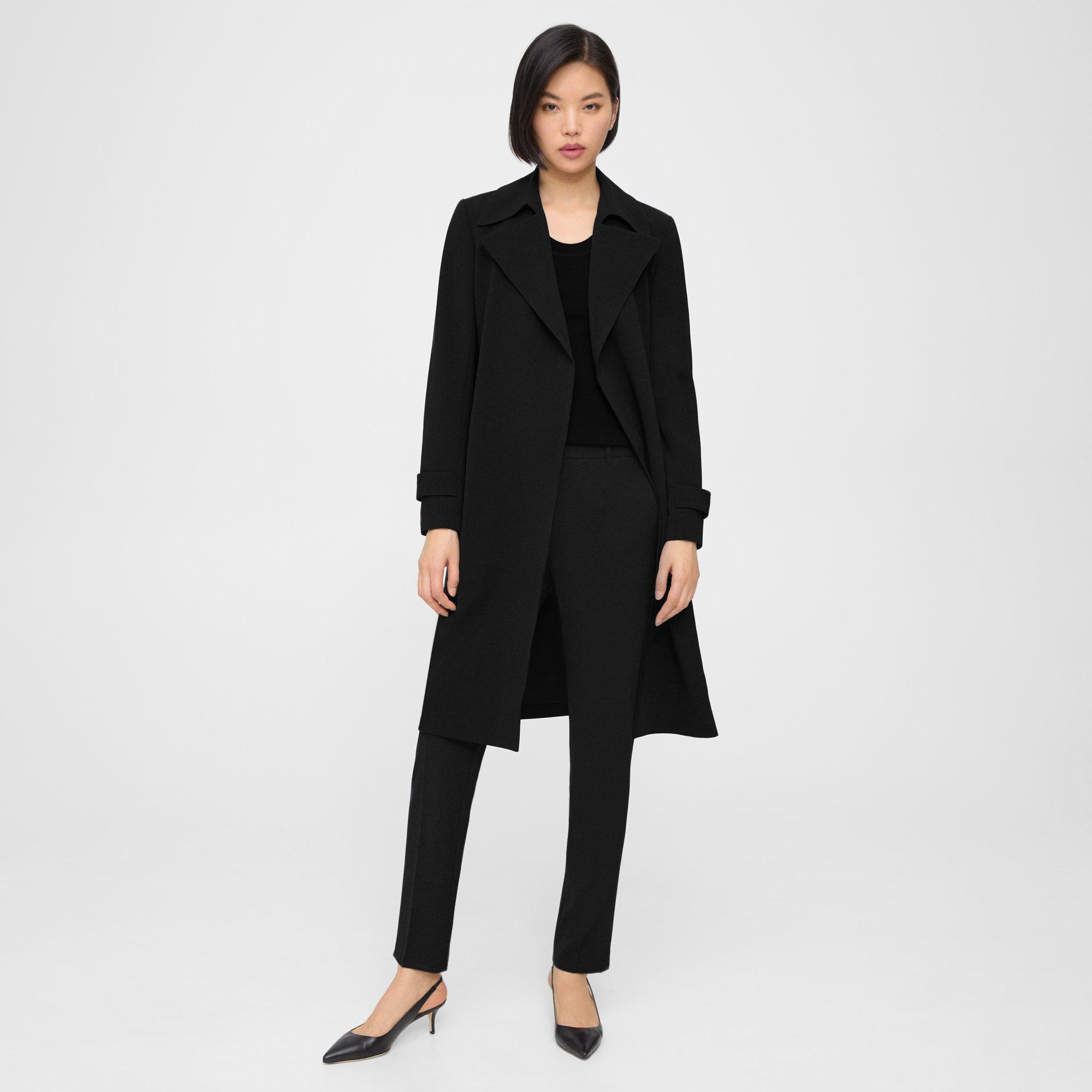 THEORY Oaklane Trench Coat in Admiral Crepe