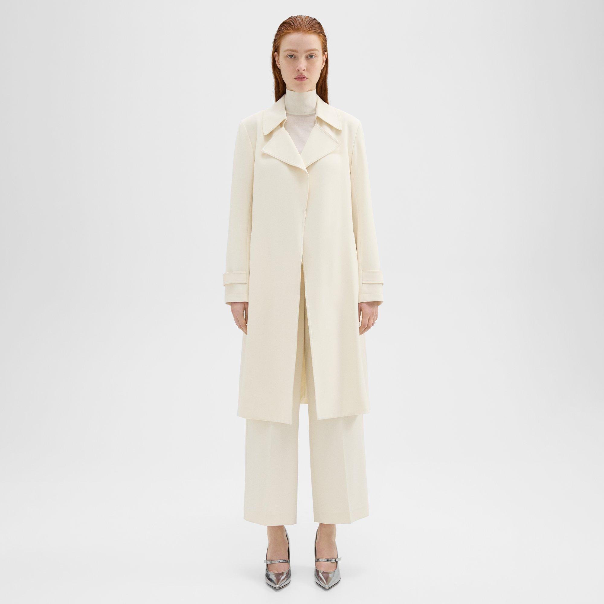 THEORY Oaklane Trench Coat in Admiral Crepe