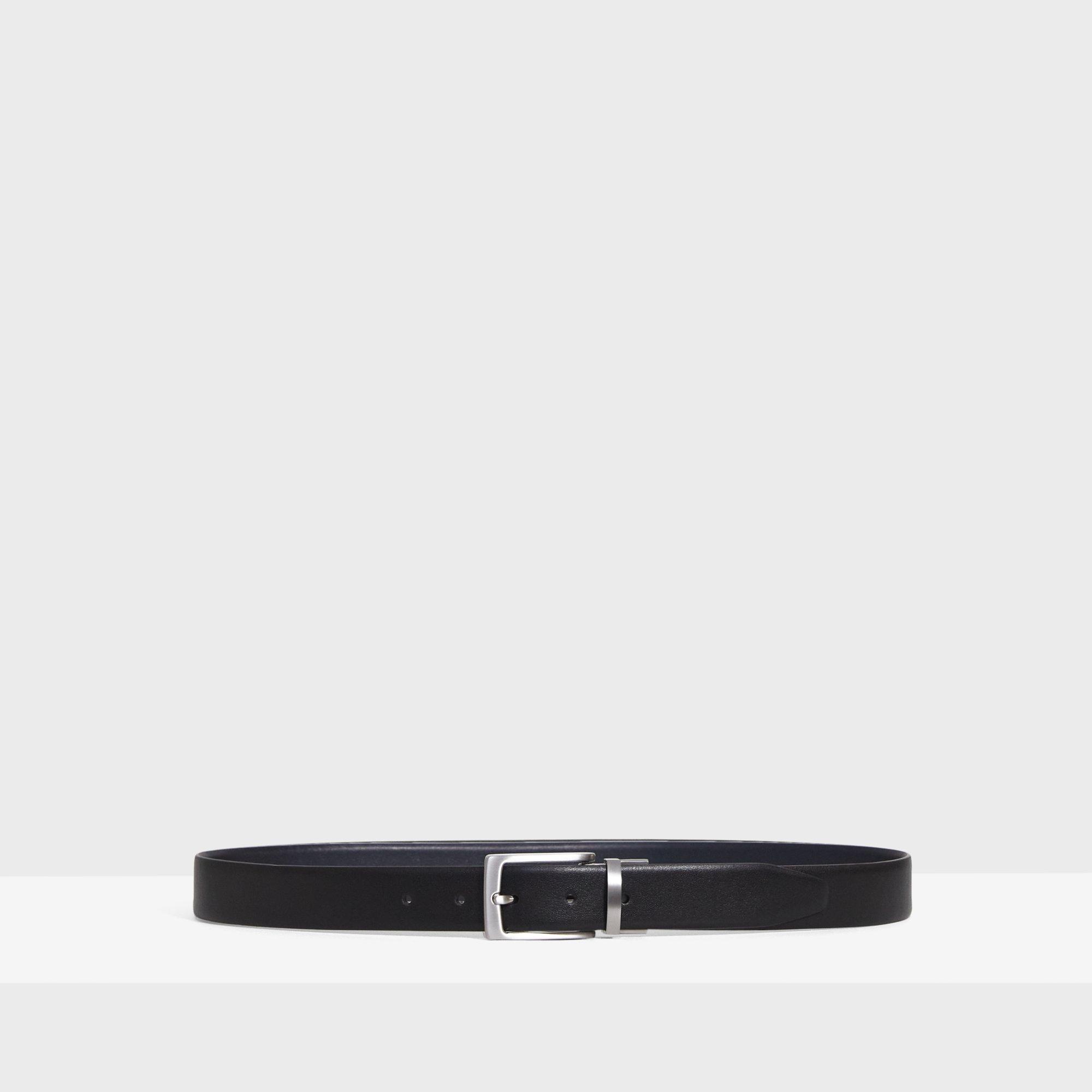 Theory Reversible Leather Belt - Black | Editorialist