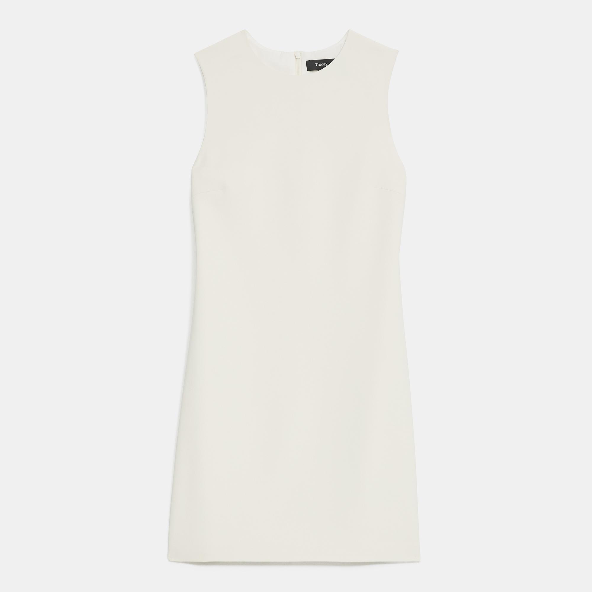 Theory Easy Shift Dress In Crepe - White - 16