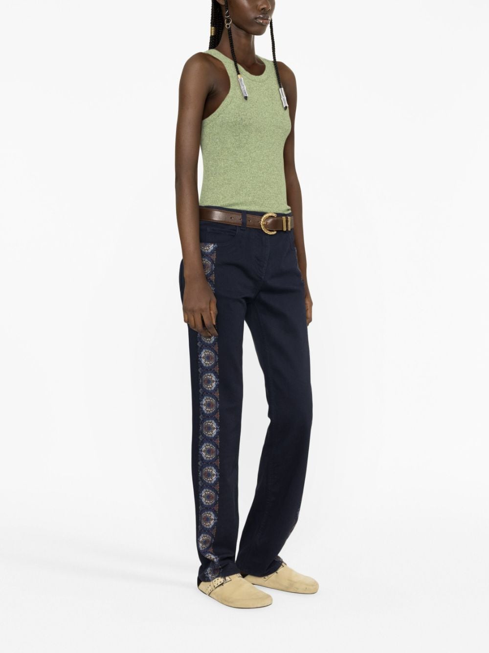 ETRO ETRO Floral-Stripes Straight-Leg Jeans