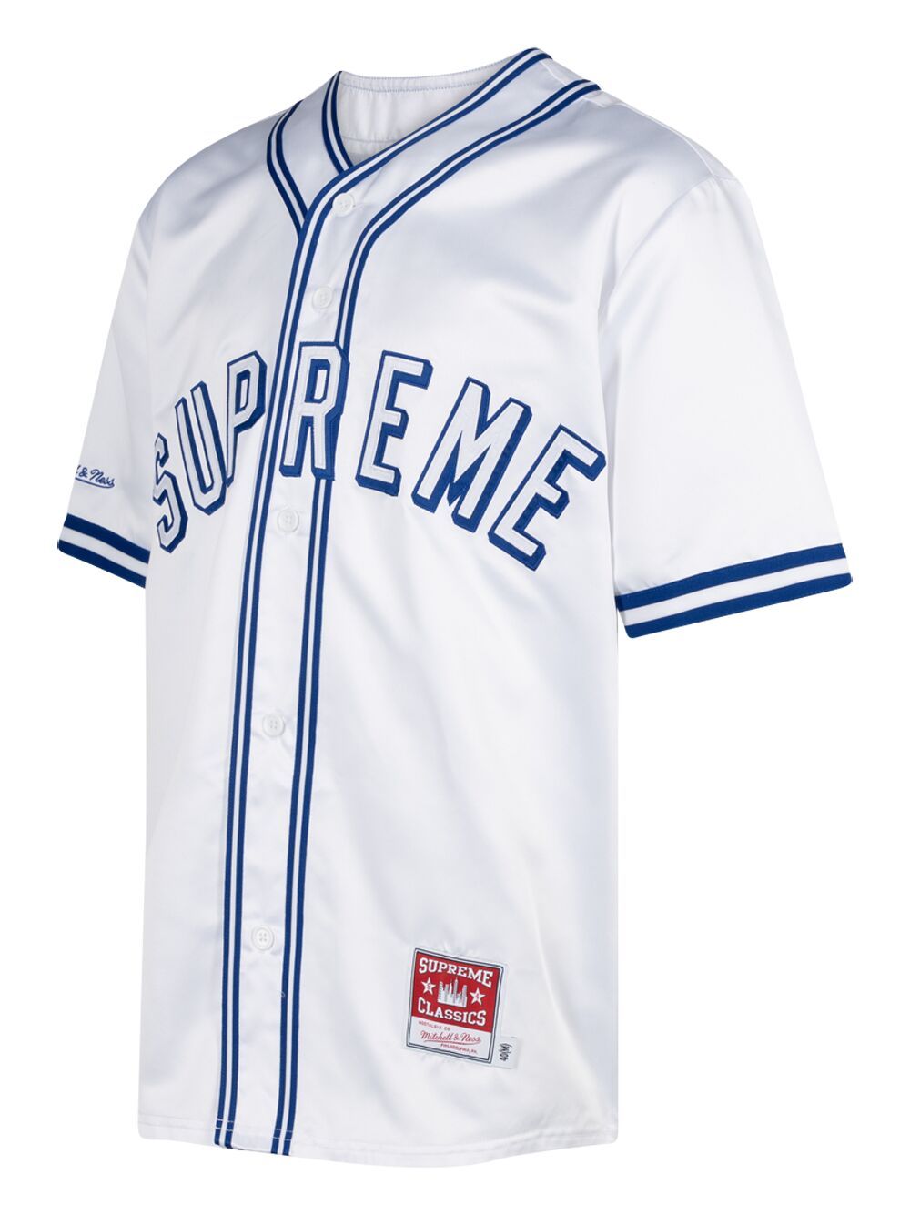 Supreme Mitchell & Ness Satin Baseball Jersey T-Shirt - White