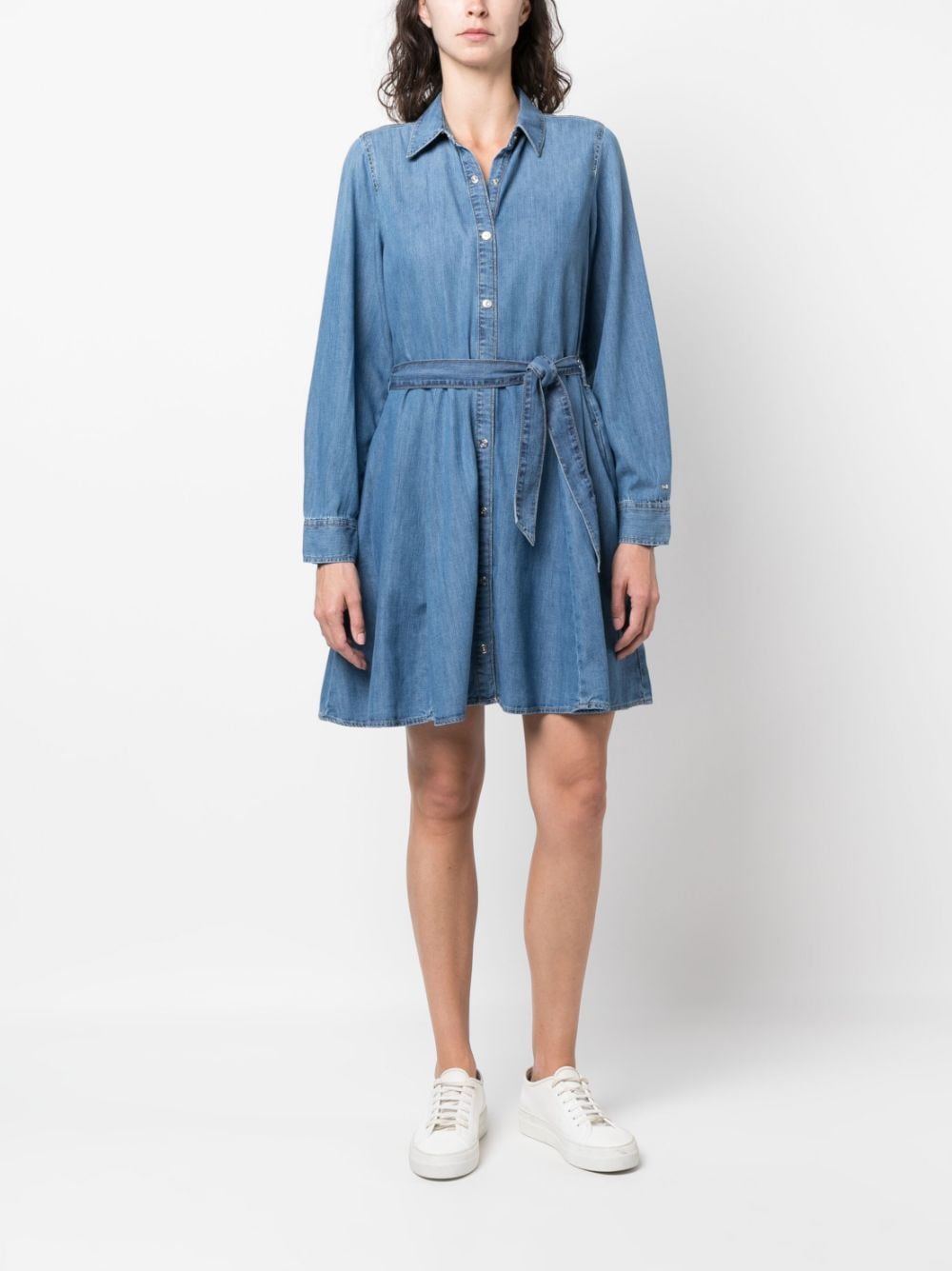 Tommy Hilfiger Belted Denim Mini Shirt Dress In Blue - 57% Off |  Editorialist