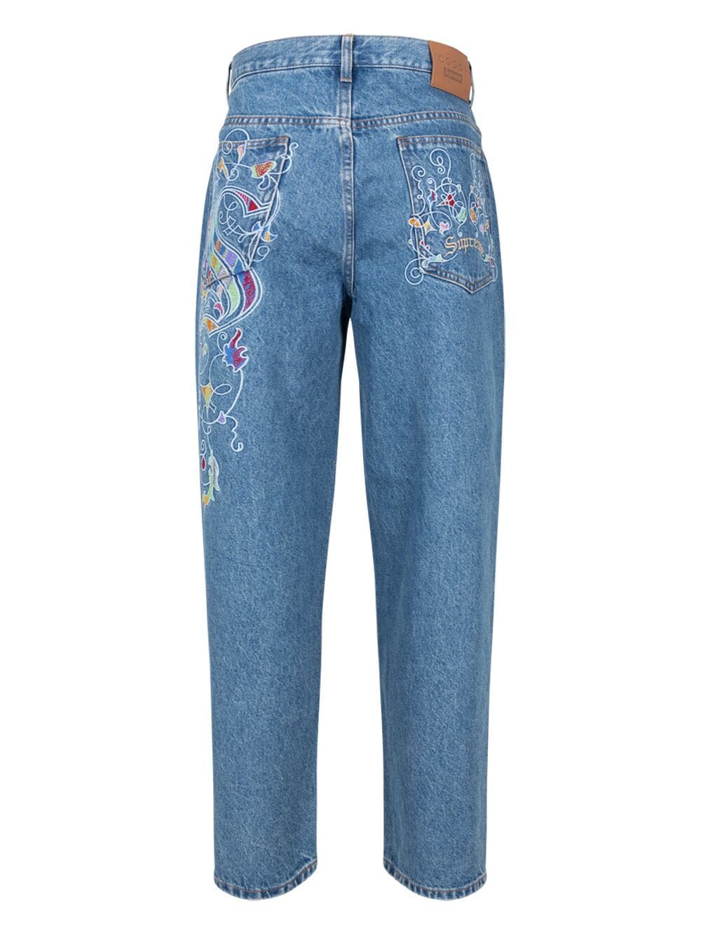 Supreme X Coogi Embroidered Baggy Jeans - Blue | Editorialist