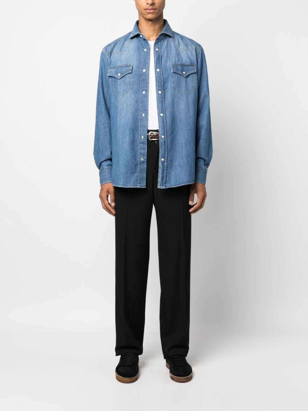 BRUNELLO CUCINELLI button-up cotton denim shirt