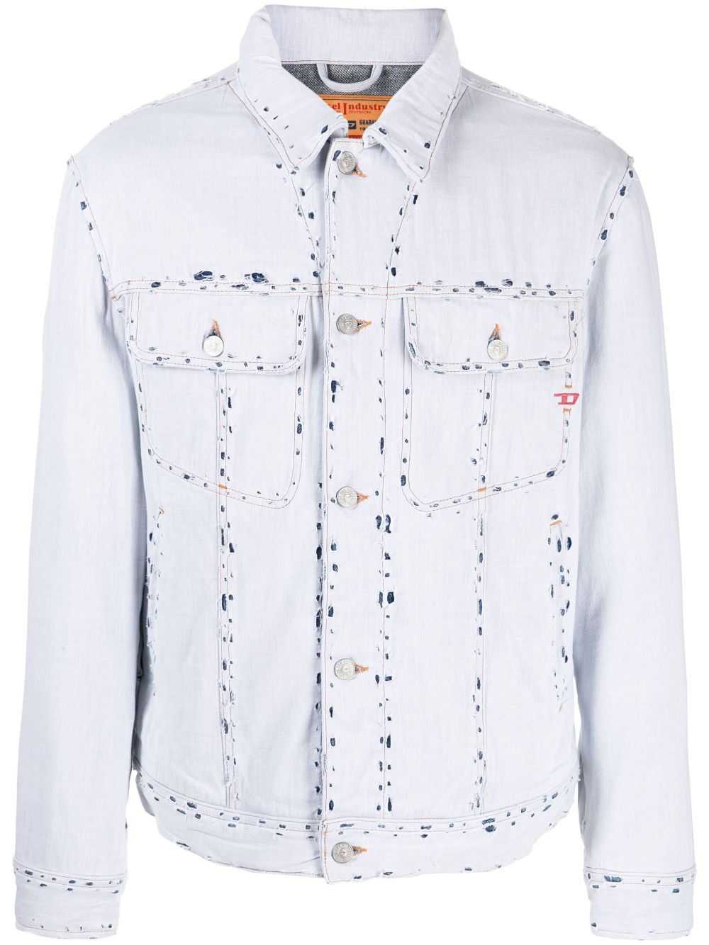 DIESEL® Diesel D-Barcy Ripped Denim Jacket