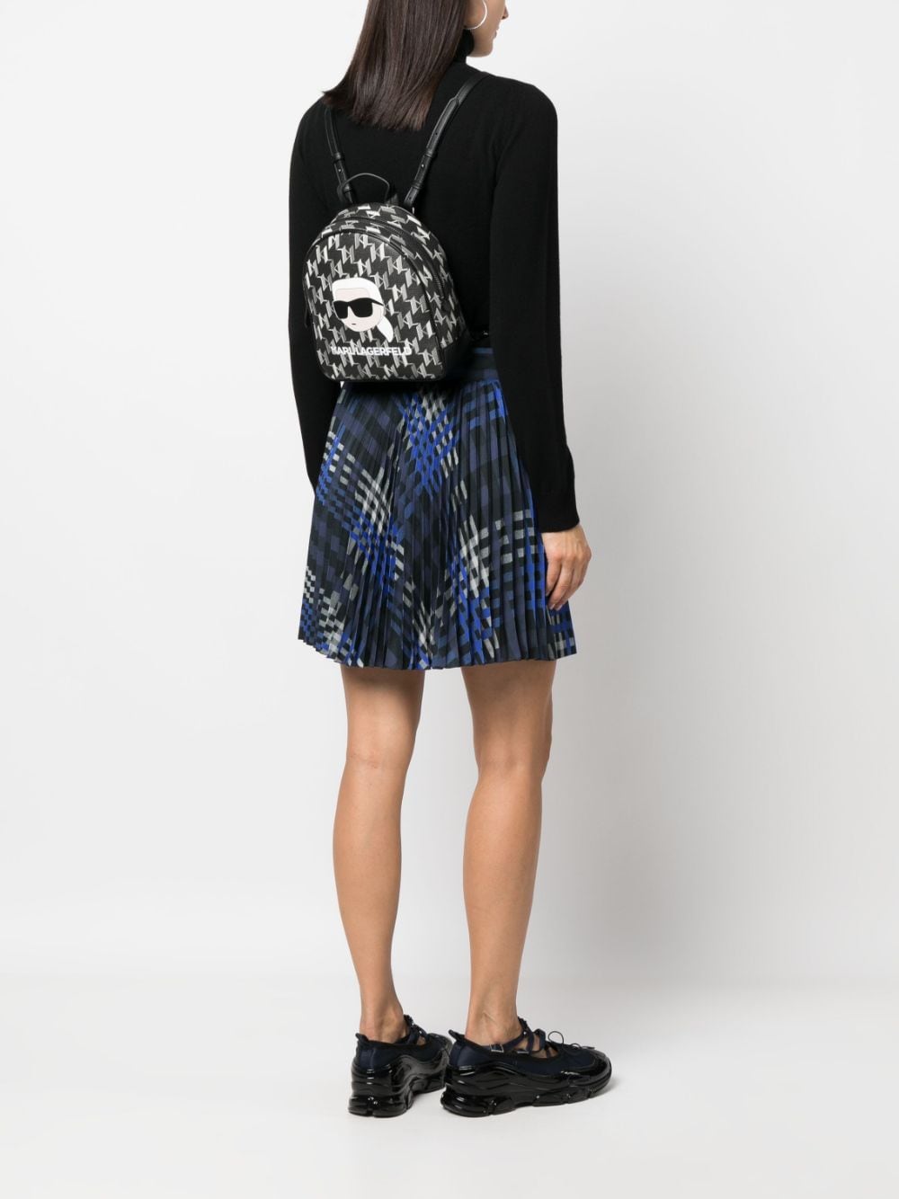 Karl Lagerfeld K/Ikonik 2.0 Monogram Backpack In Black - 10  display picture 3