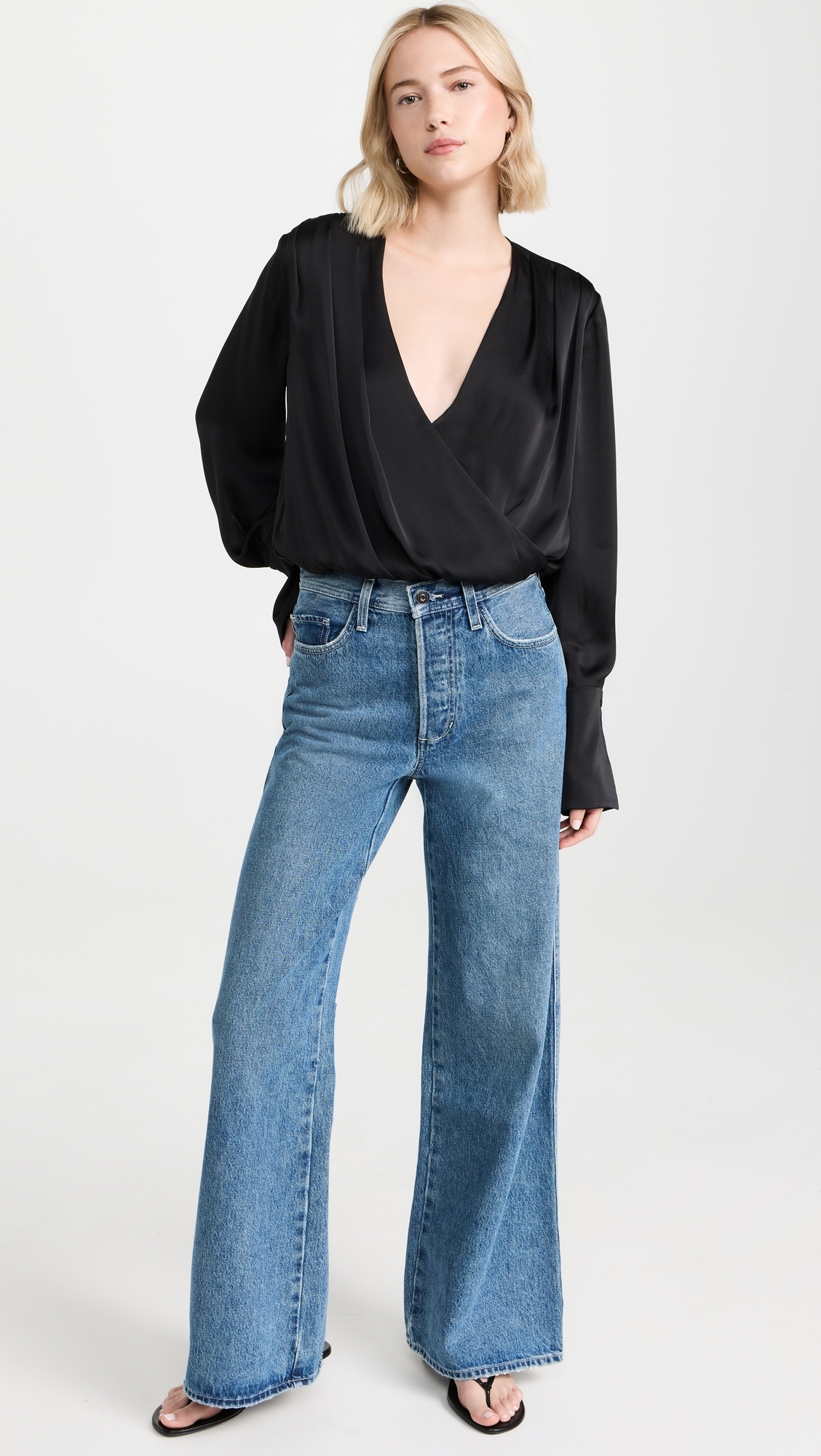 FAVORITE DAUGHTER Favorite Daughter Date Blouse Thong Bodysuit