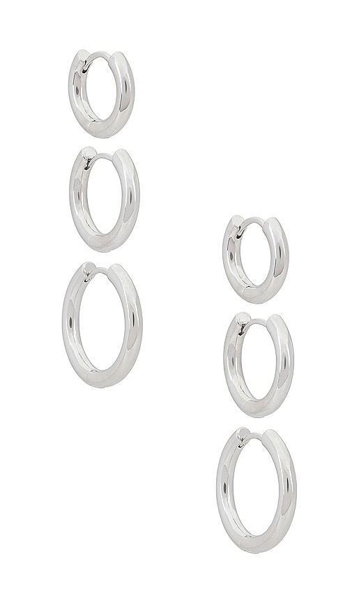 ★追跡&関税込【SHASHI】3個セット/Triples Hoops Set Shashi Triples Hoop Set - Silver | Editorialist