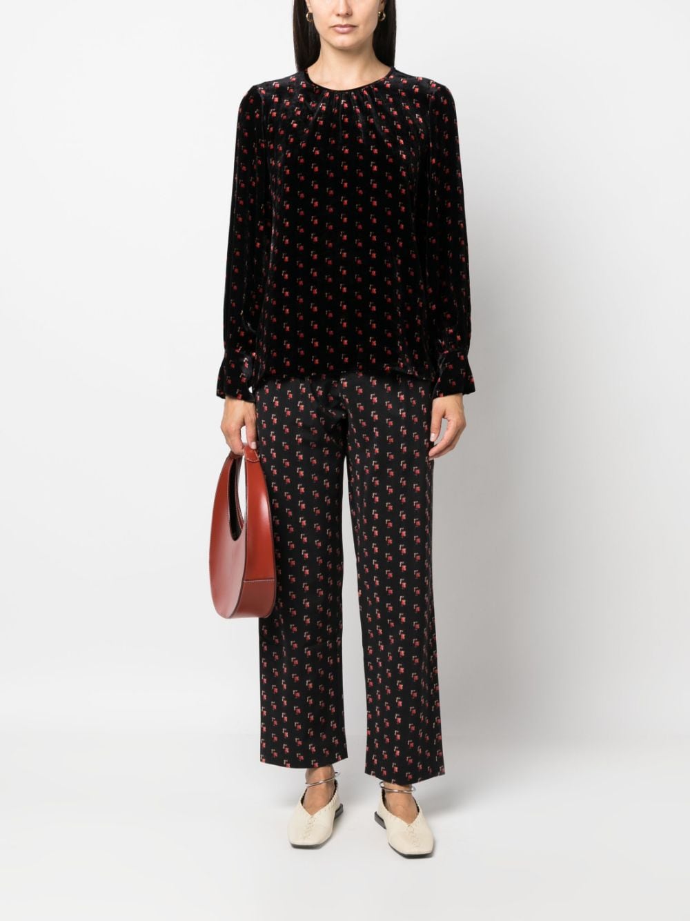 PIERRE-LOUIS MASCIA Pierre-Louis Mascia velour graphic-print blouse
