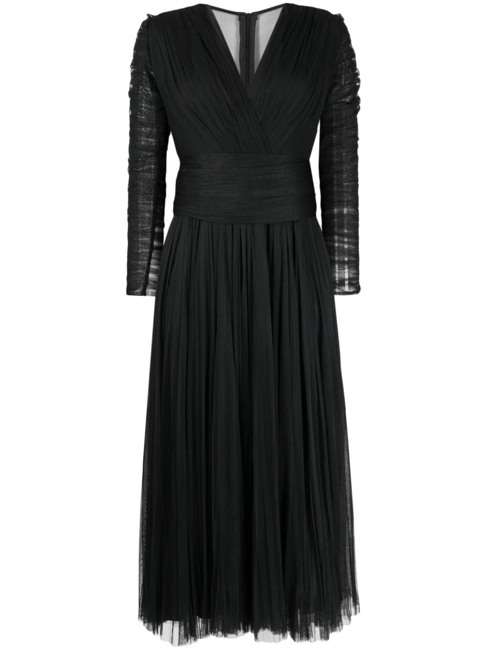 Ana Radu V-Neck Midi Dress - Black | Editorialist