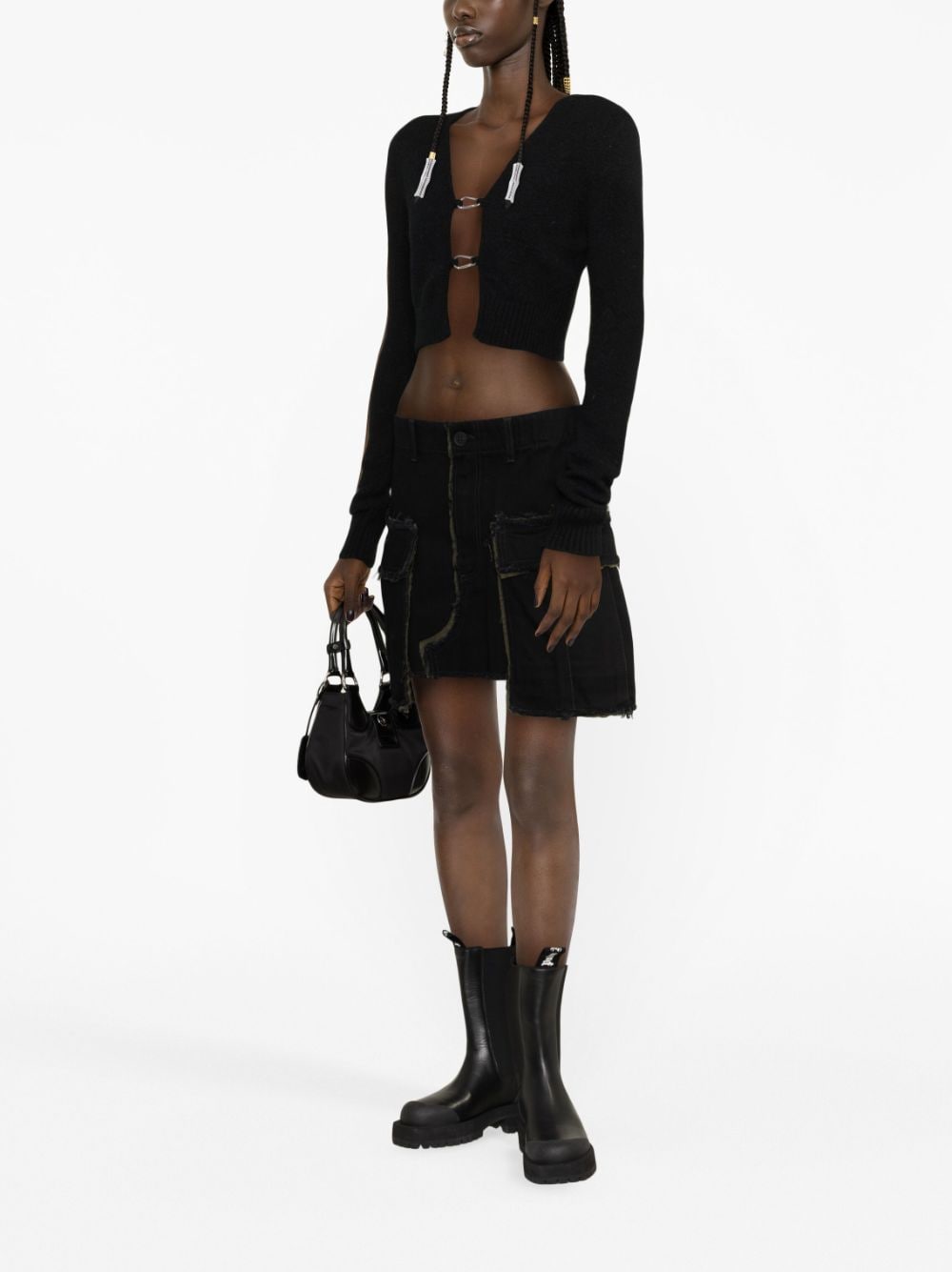 HERON PRESTON Heron Preston Rebuilt Denim Cargo Skirt