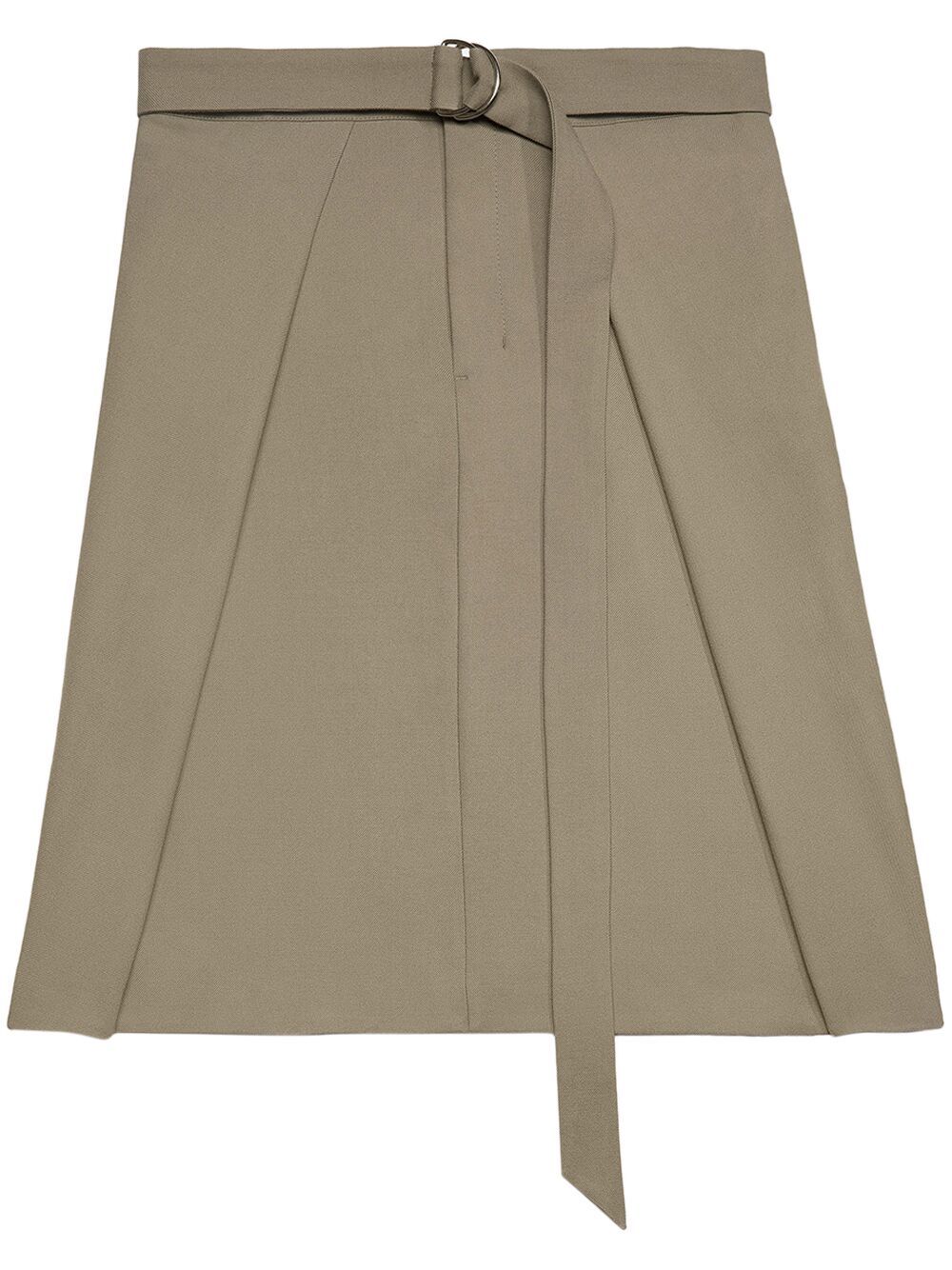AMI AMI Paris Belted Wool Midi Skirt