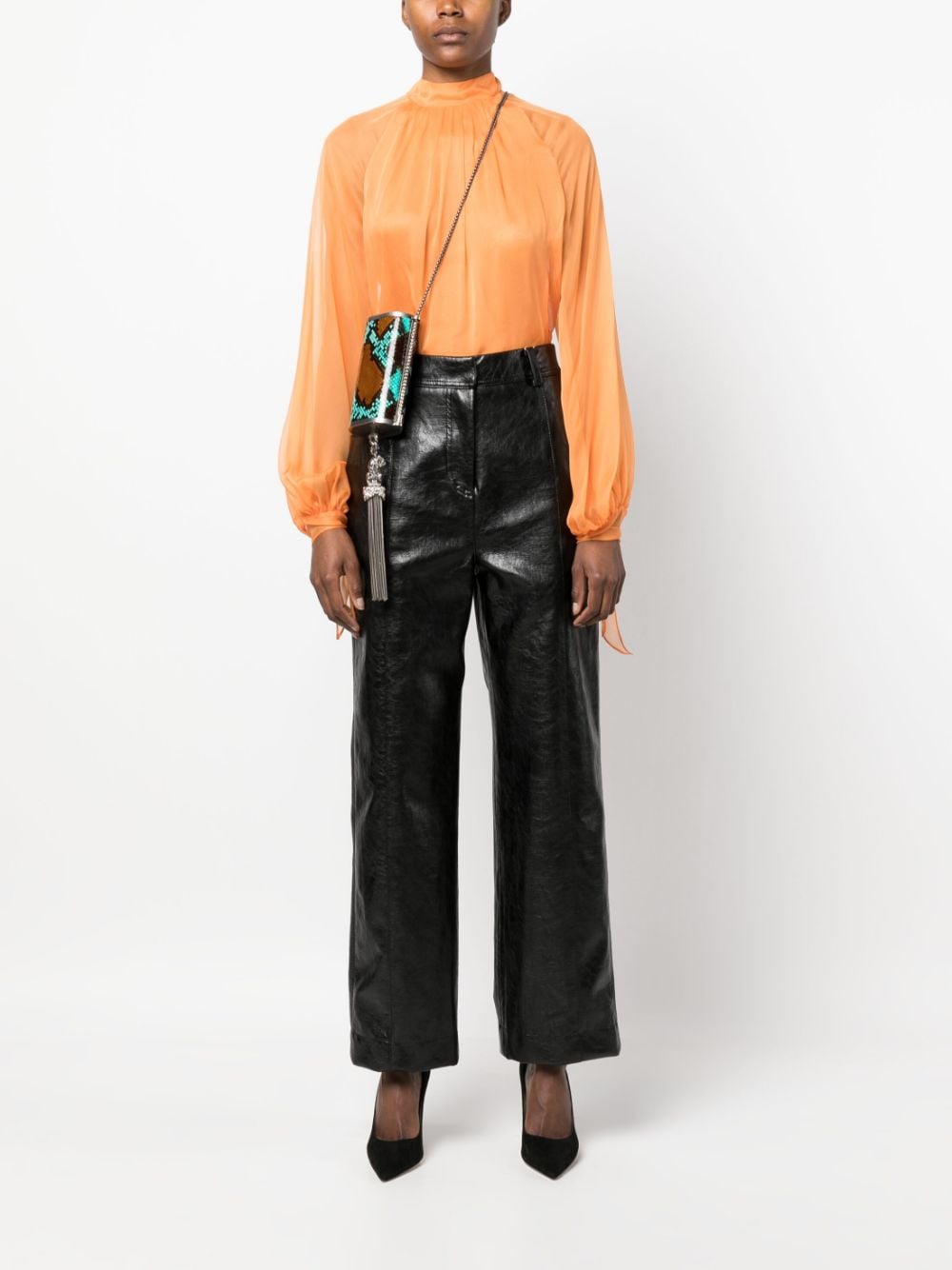 ROBERTO CAVALLI Roberto Cavalli Semi-Sheer Silk Blouse
