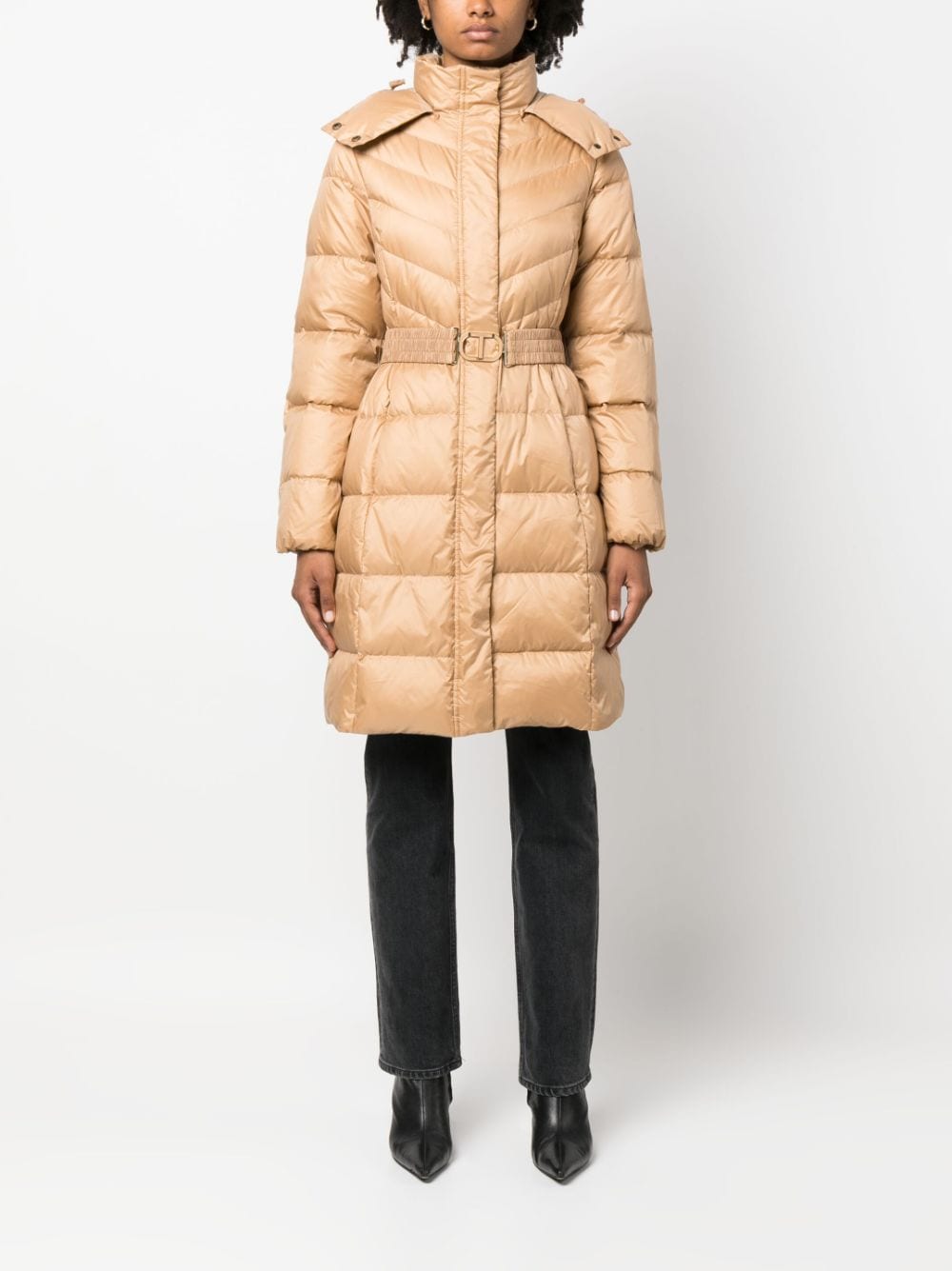 TWINSET TWINSET Hooded Belted Puffer Coat