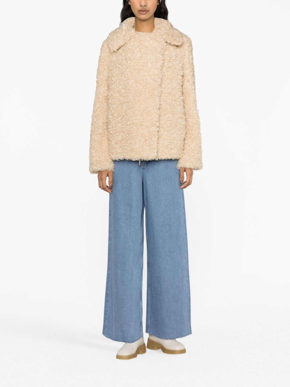 STELLA MCCARTNEY Teddy Faux-Fur Oversized Coat