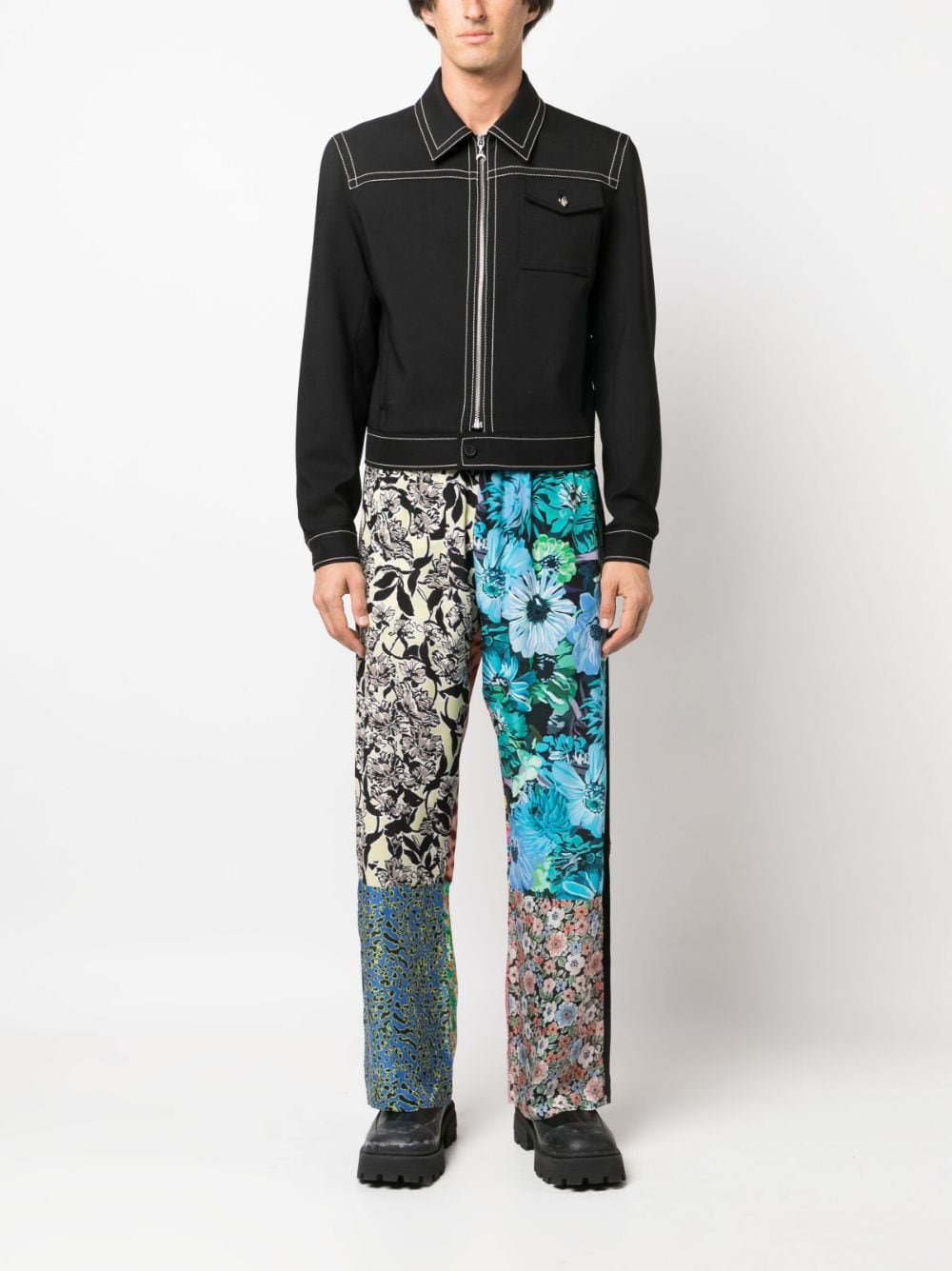 MARINE SERRE Marine Serre Patchwork Silk Trousers