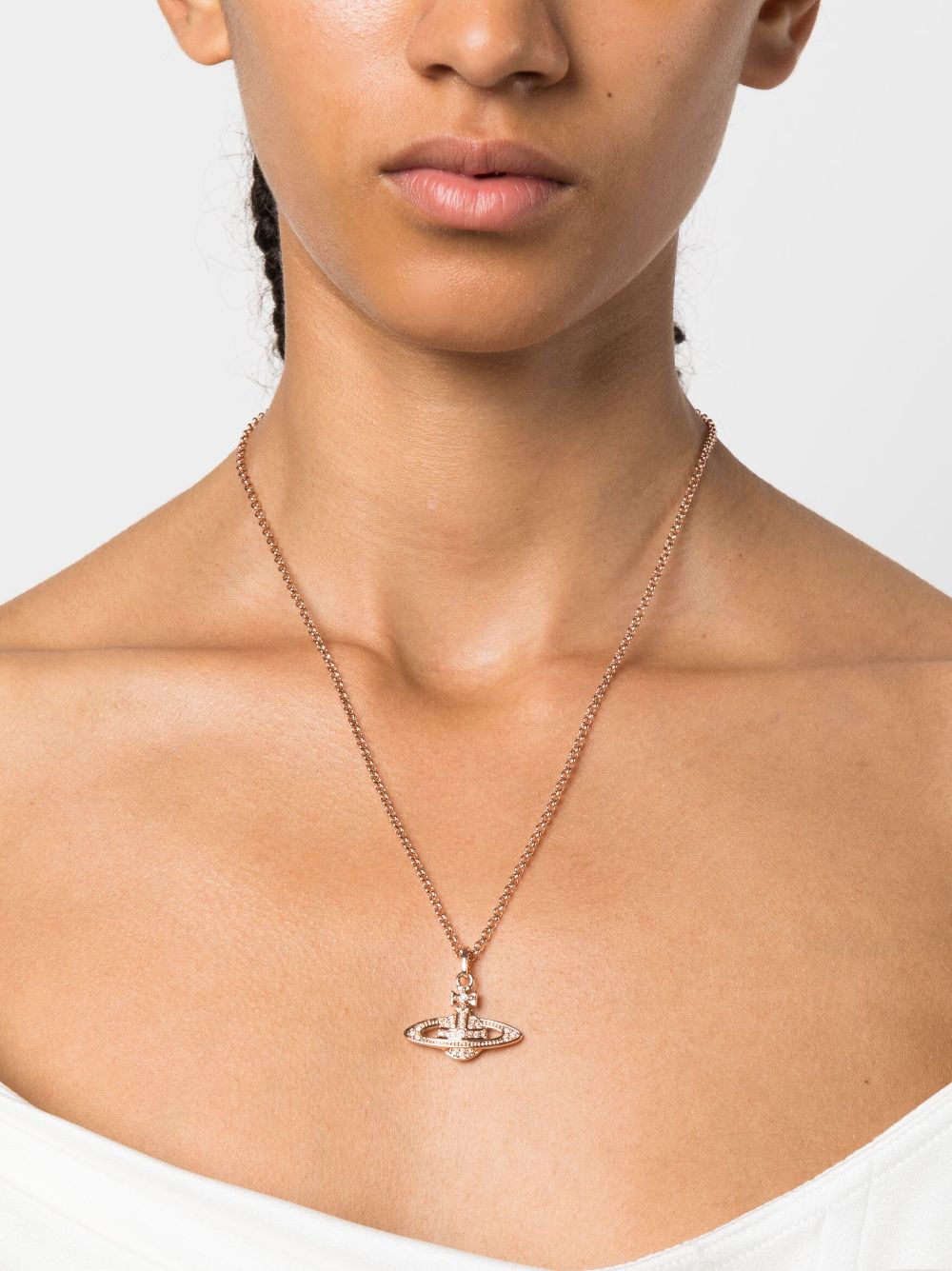Vivienne Westwood Crystal-Embellished Orb Pendant Necklace - Pink