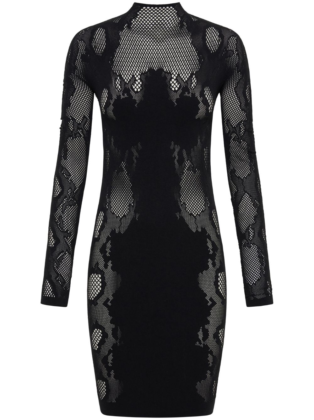 DION LEE Dion Lee Cobra Semi-Sheer Lace Minidress