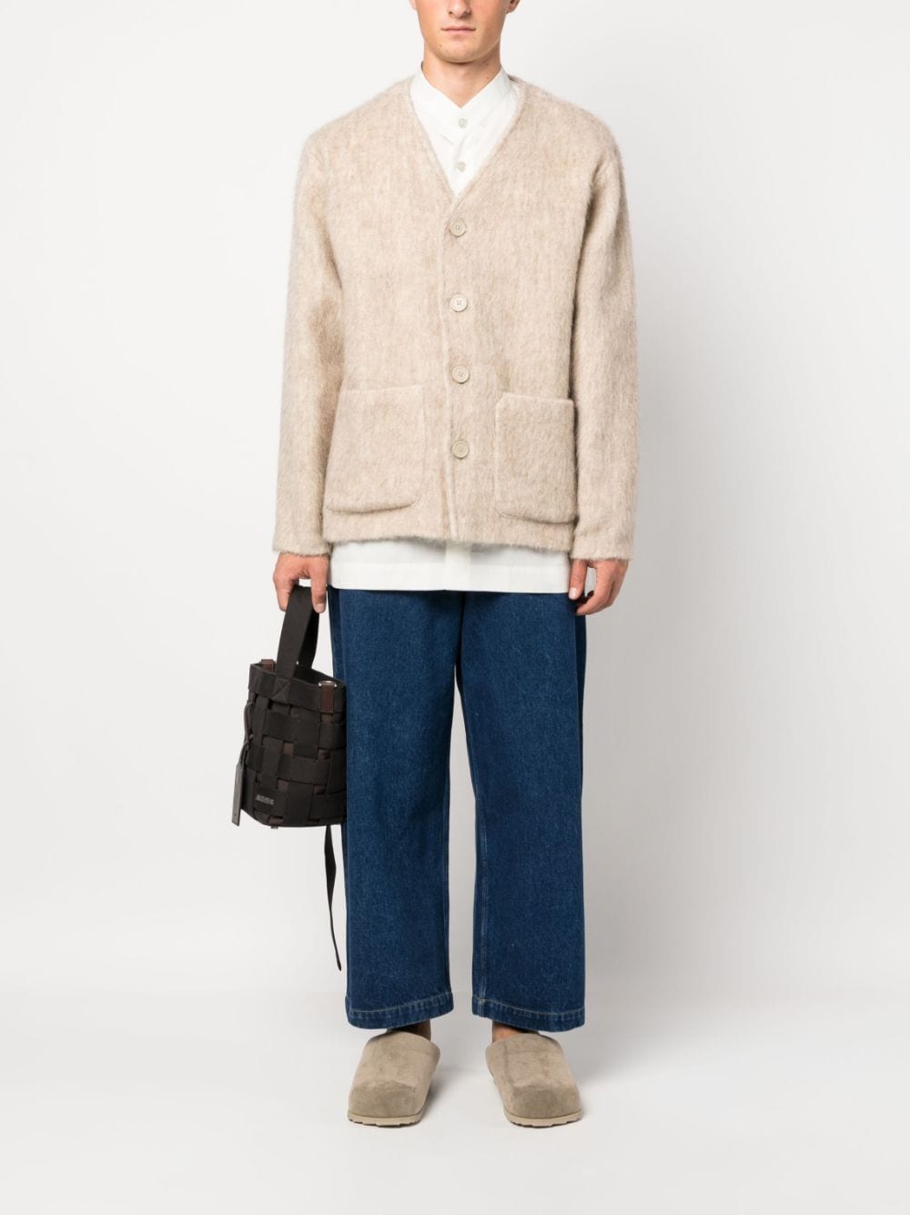 STUDIO NICHOLSON Studio Nicholson Cropped Wide-Leg Jeans