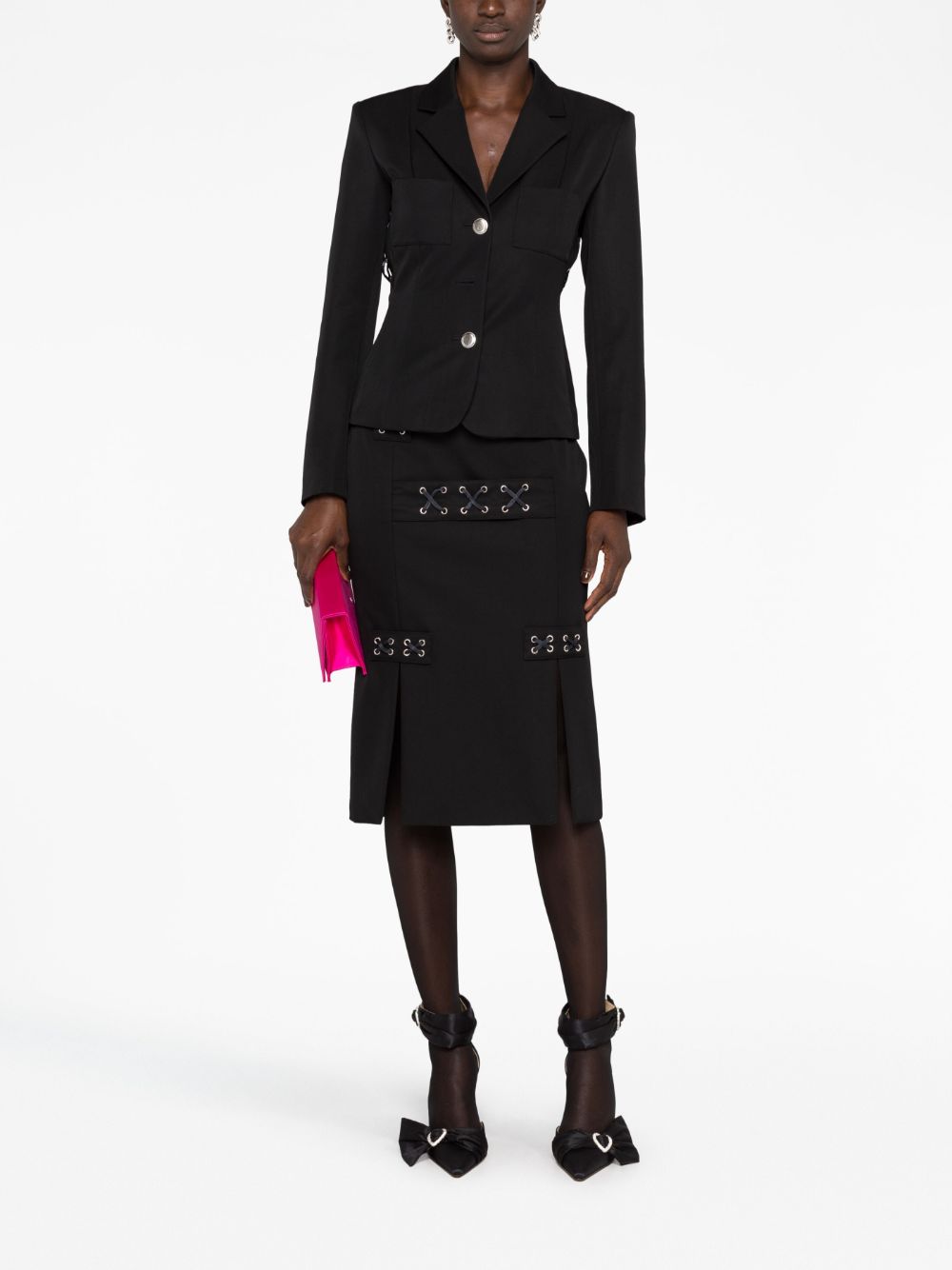 ALESSANDRA RICH Alessandra Rich Lattice-Embellished Midi Skirt